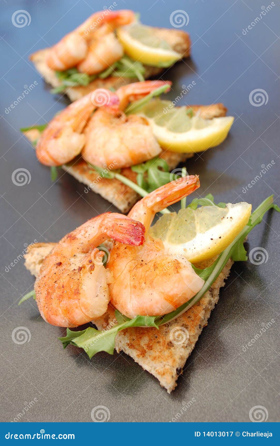 Prawn snack stock image. Image of bread, meal, appetizer - 14013017