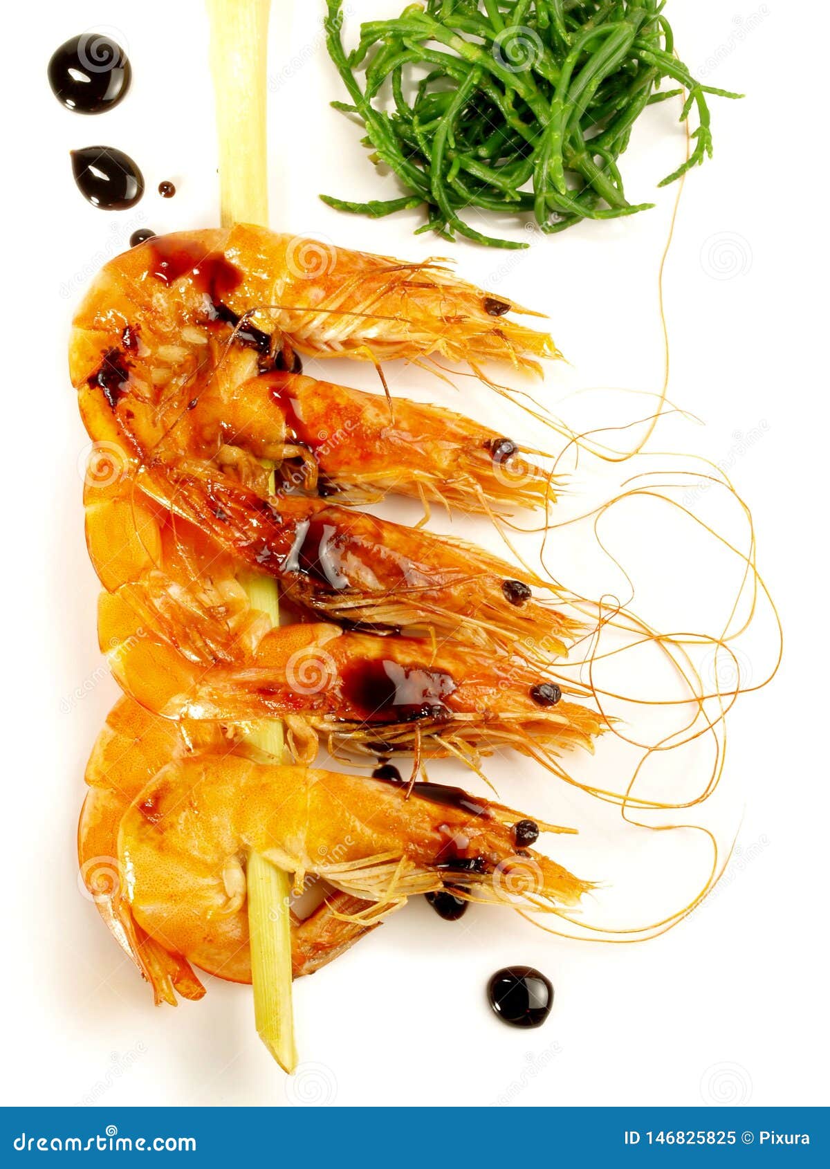 Prawn Stick on Lemon Grass stock image. Image of cooked - 146825825