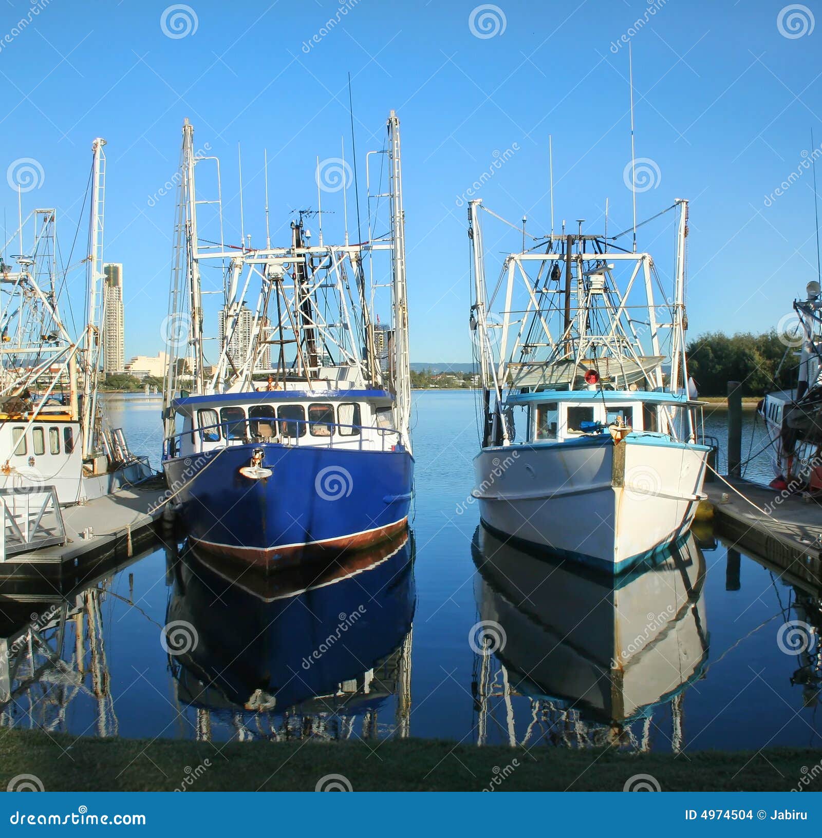 Prawn Trawlers at Dock stock photo. Image of colorful - 4974504