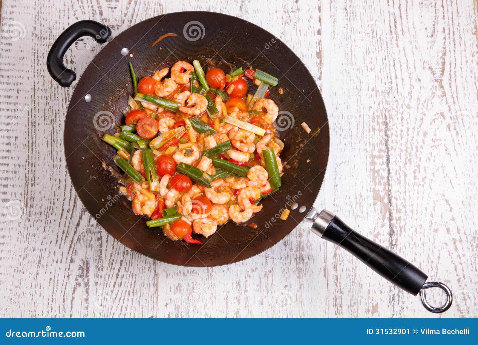 Prawn in wok stock image. Image of seafood, prawn, fried - 31532901
