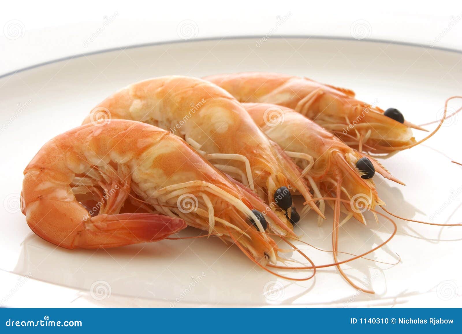 Prawns stock photo. Image of plate, cooked, eyes, tail - 1140310