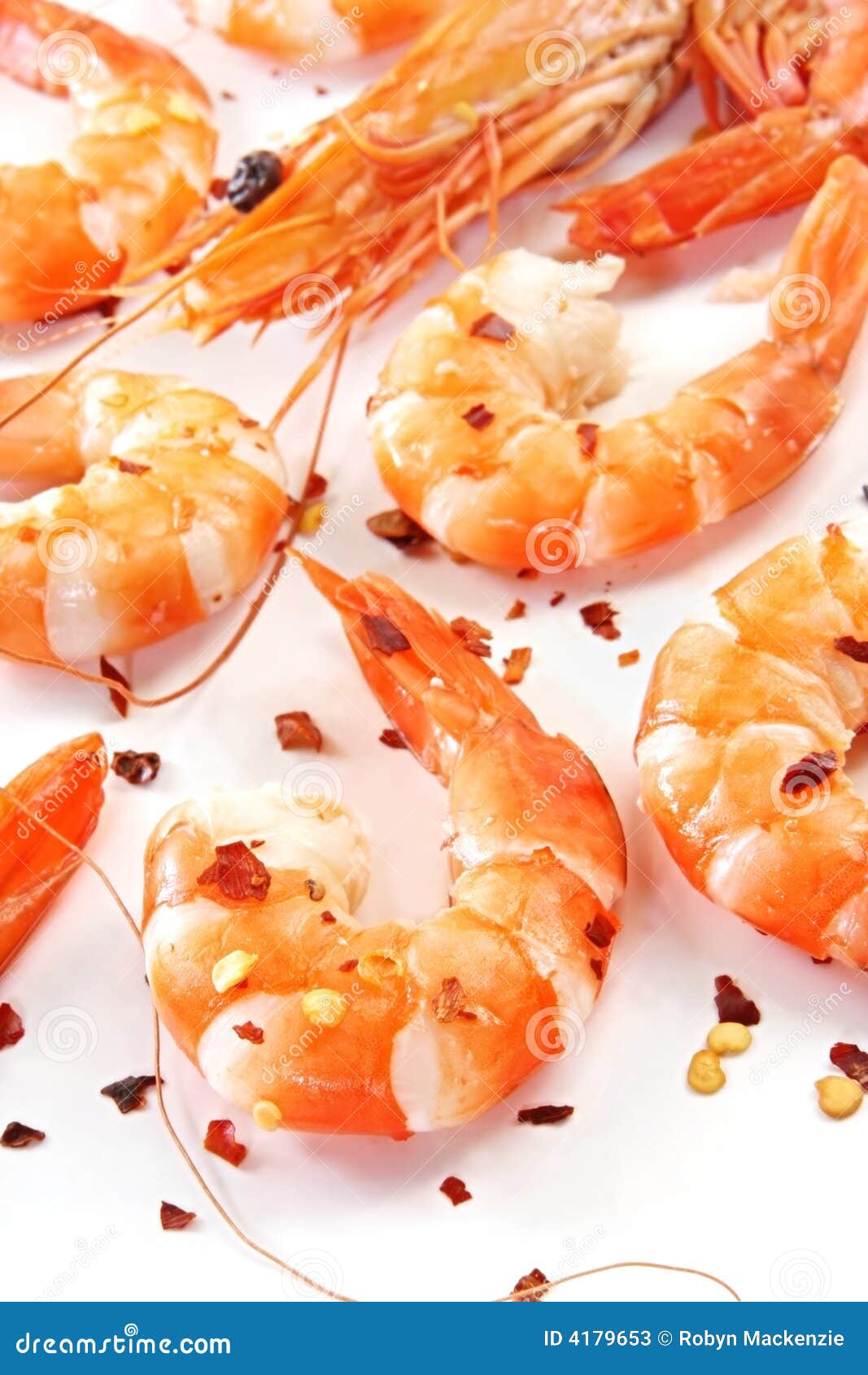 Prawns with Chili Flakes stock image. Image of seafood - 4179653