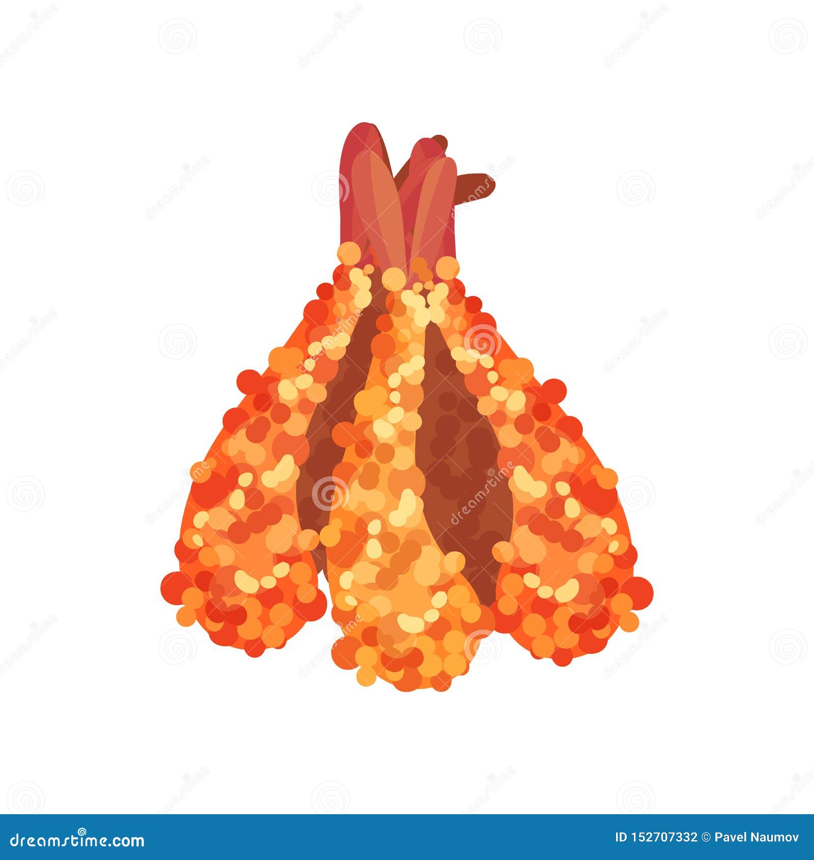 Prawns Fried In Batter. Vector Illustration On White Background ...