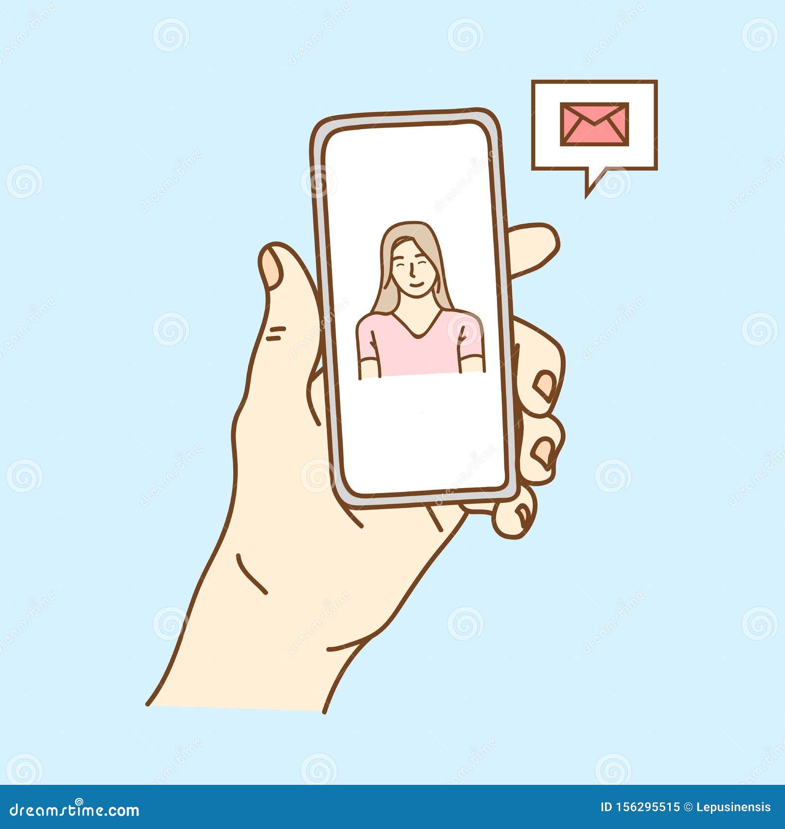 Email App on Smartphone Screen. You Receive a Message, New Message is ...