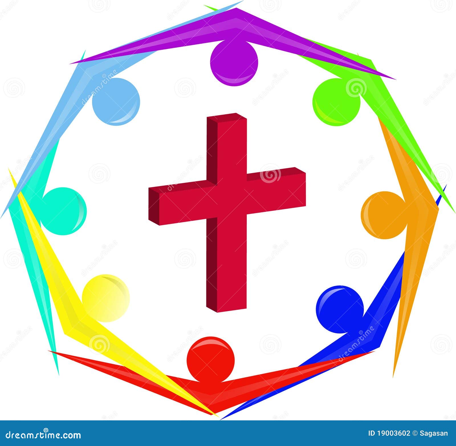 Pray stock vector. Illustration of figures, church, cross - 19003602