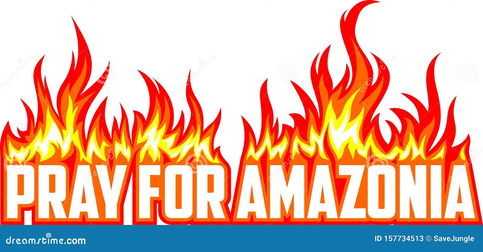 Pray for Amazonia - Save Jungle Rainforest - Defskogning Concept Vector ...