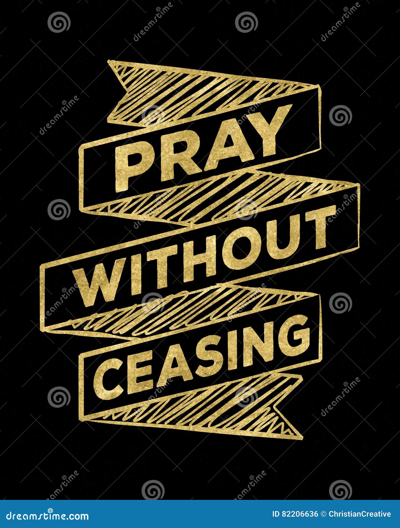 Pray Without Ceasing - Inspire And Motivational Religious Quote. Hand ...