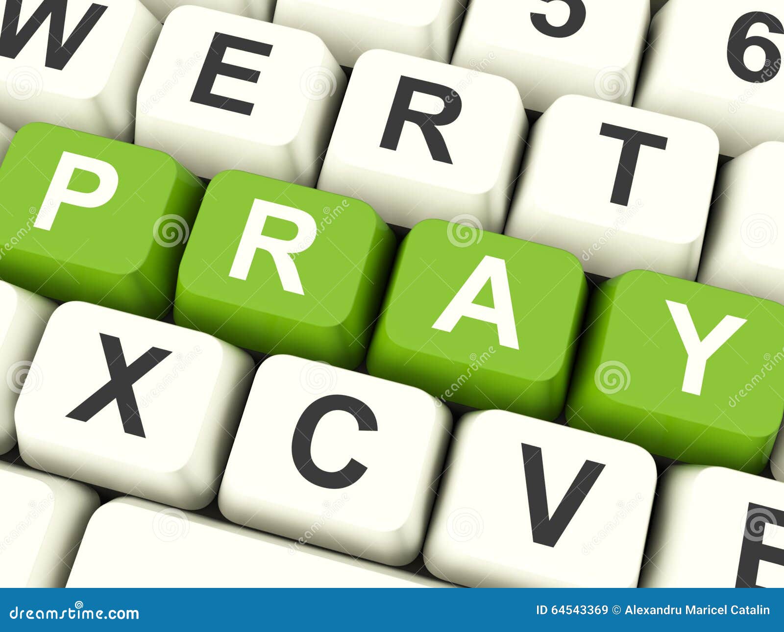 Pray Computer Keys Showing Worship and Religion Stock Image - Image of ...