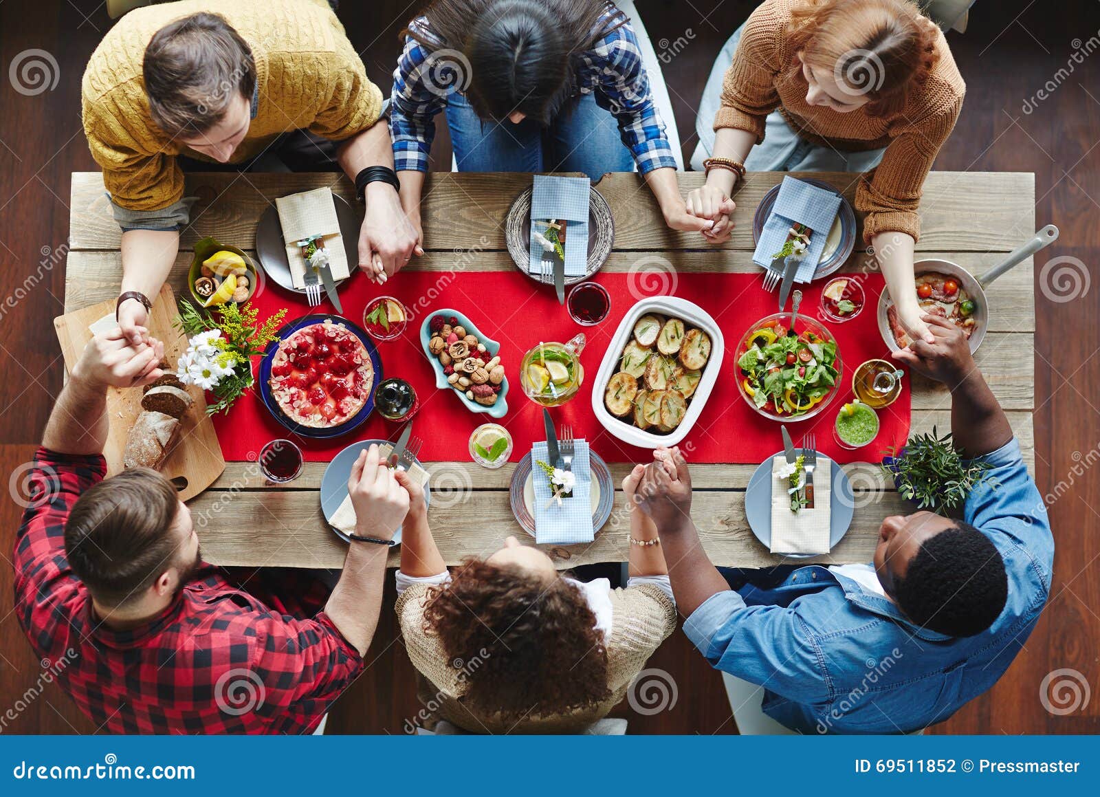 Pray before dinner stock photo. Image of gourmet, eating - 69511852