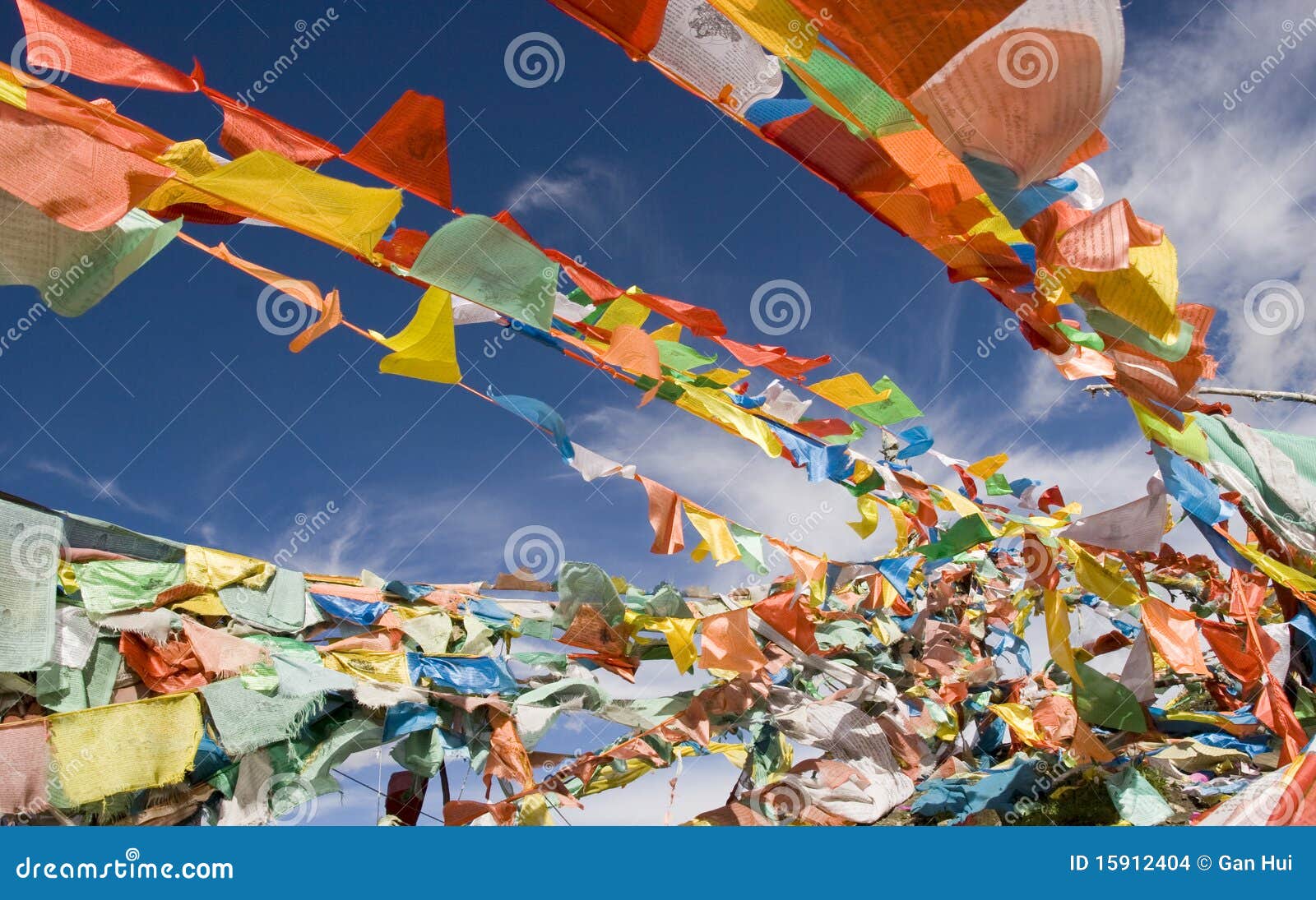 Pray Flags Weaving Against Blue Sky Stock Photo - Image of mountain ...