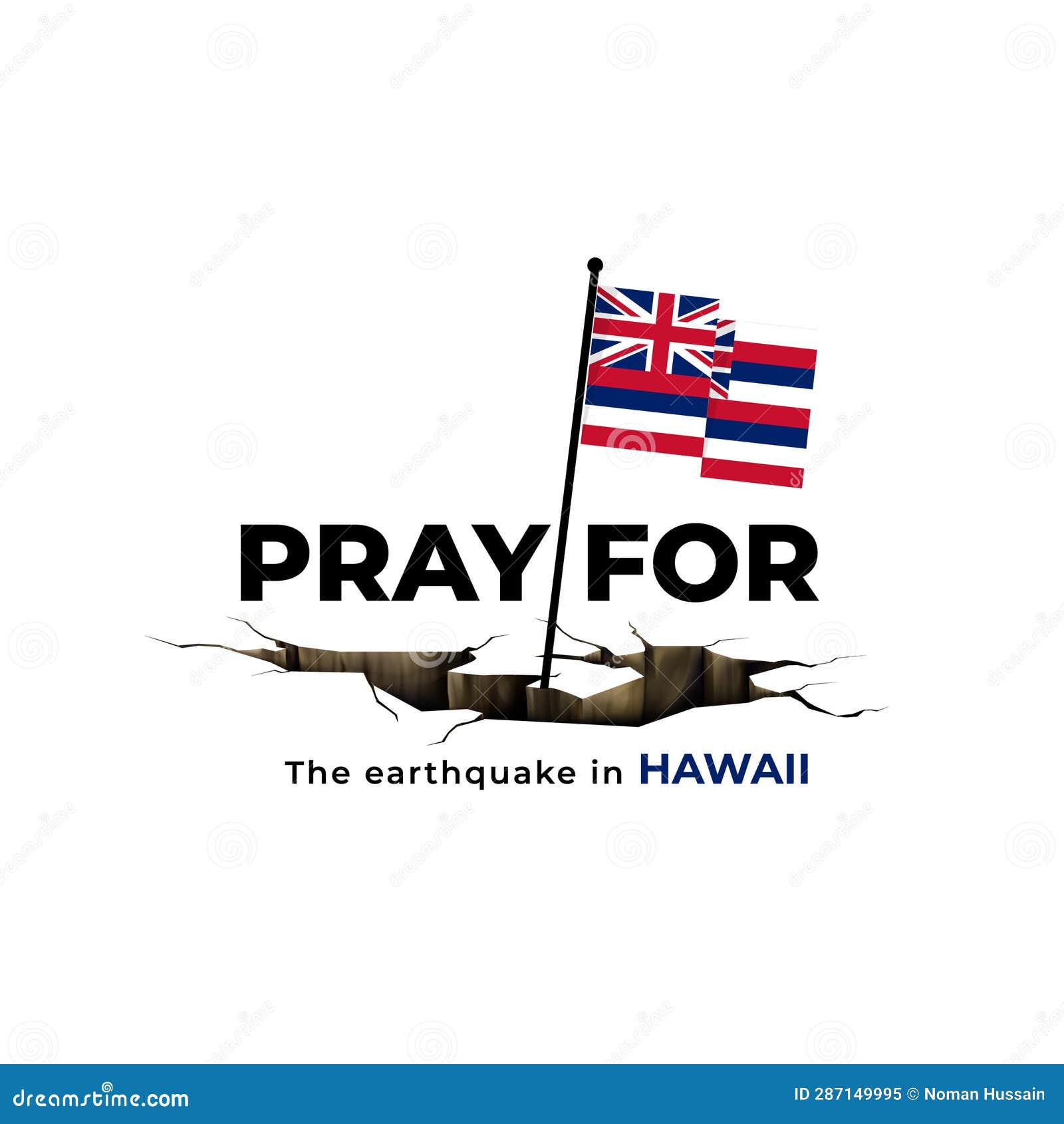 Pray for Hawaii Poster Design. Vector Illustration. Stock Vector ...