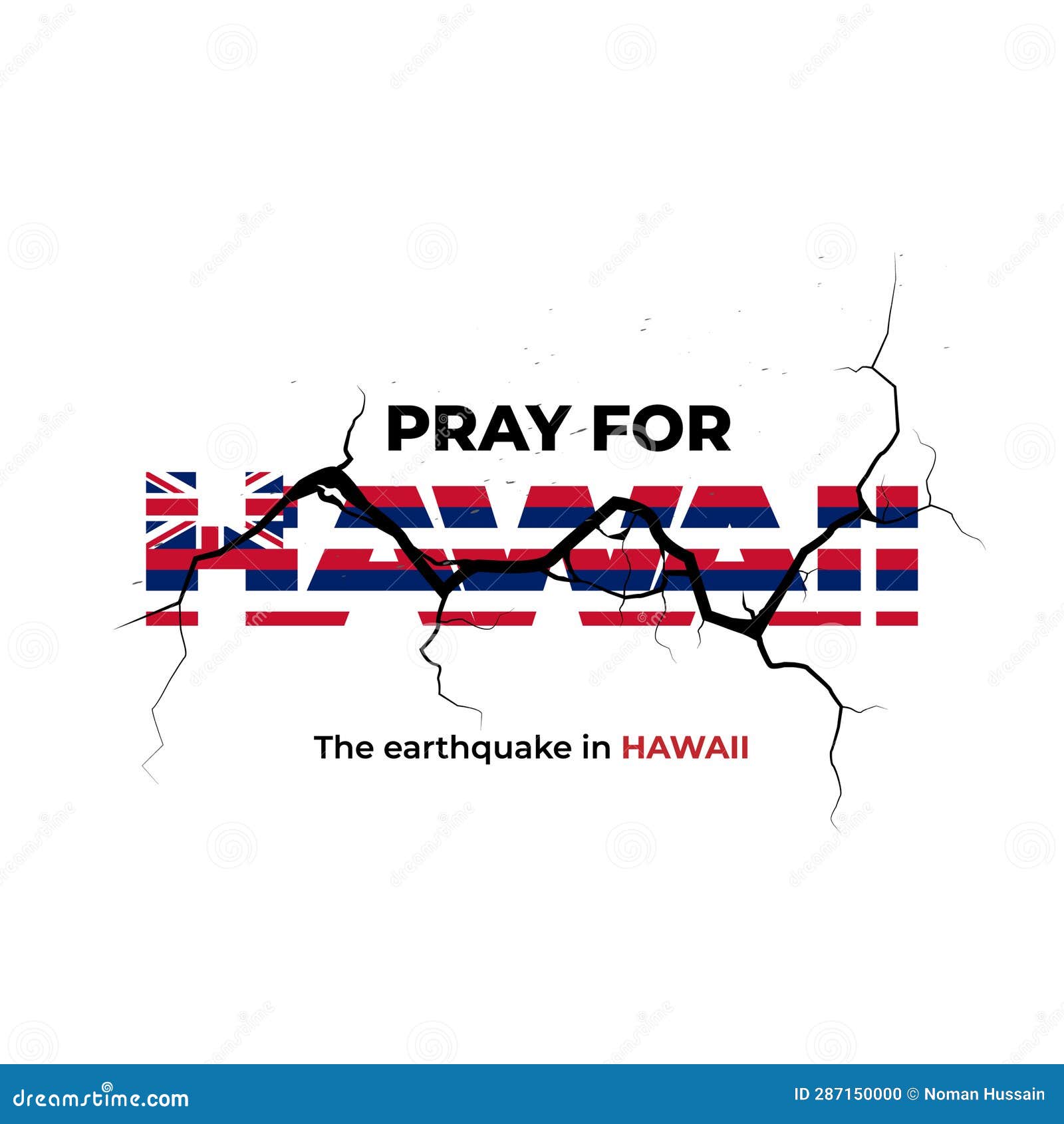 Pray for Hawaii Poster Design. Vector Illustration. Stock Vector ...