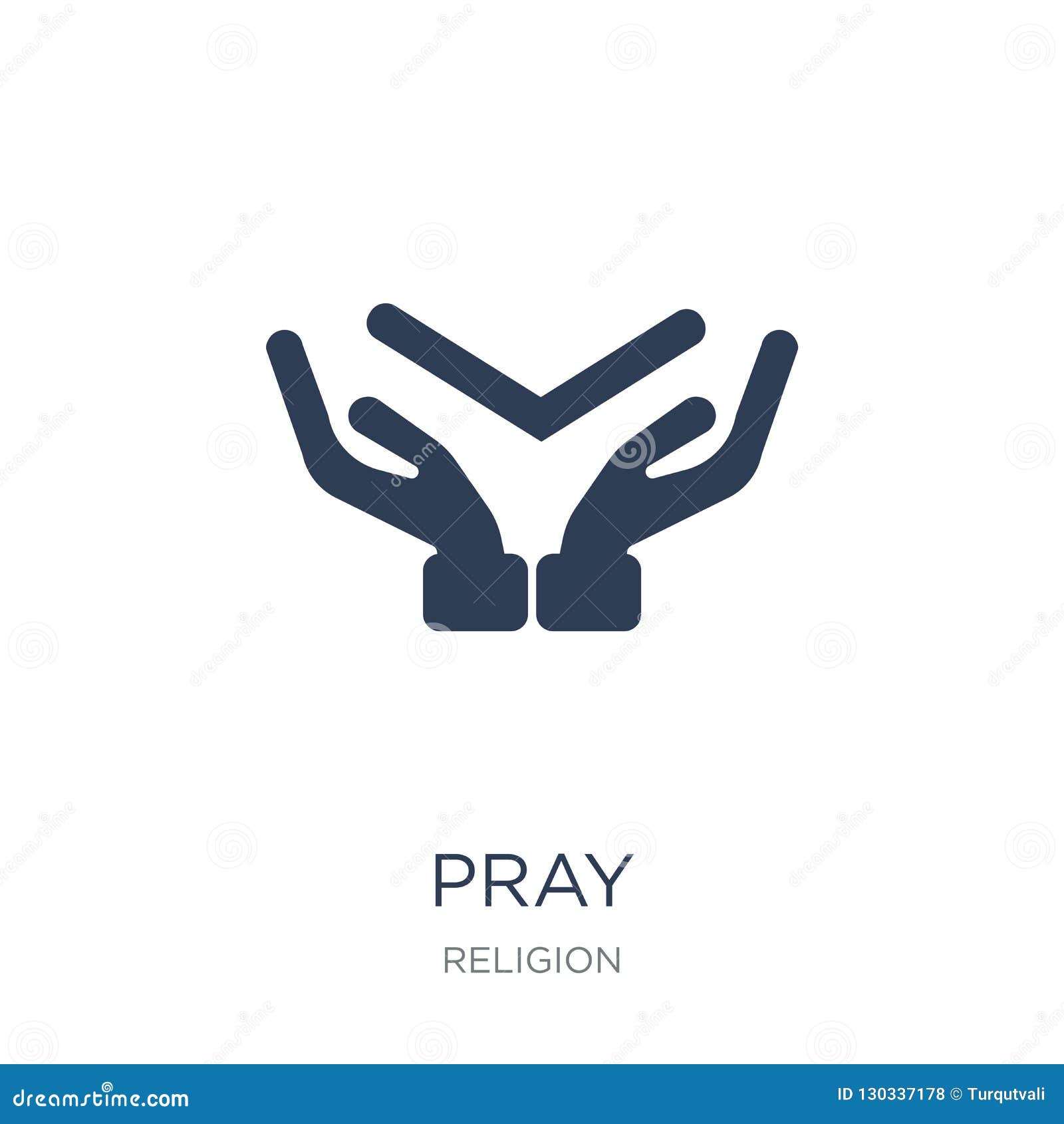 Pray Icon. Trendy Flat Vector Pray Icon on White Background from Stock ...