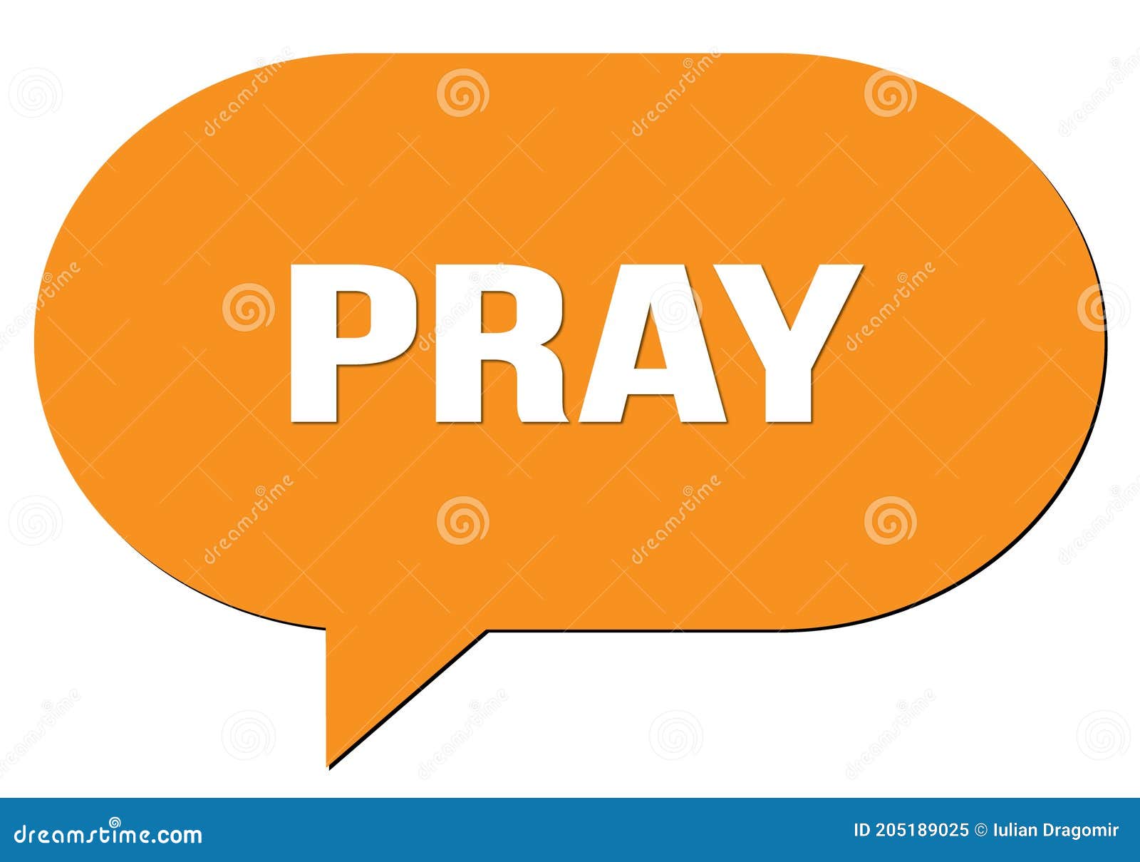 PRAY Text Written in an Orange Speech Bubble Stock Illustration ...