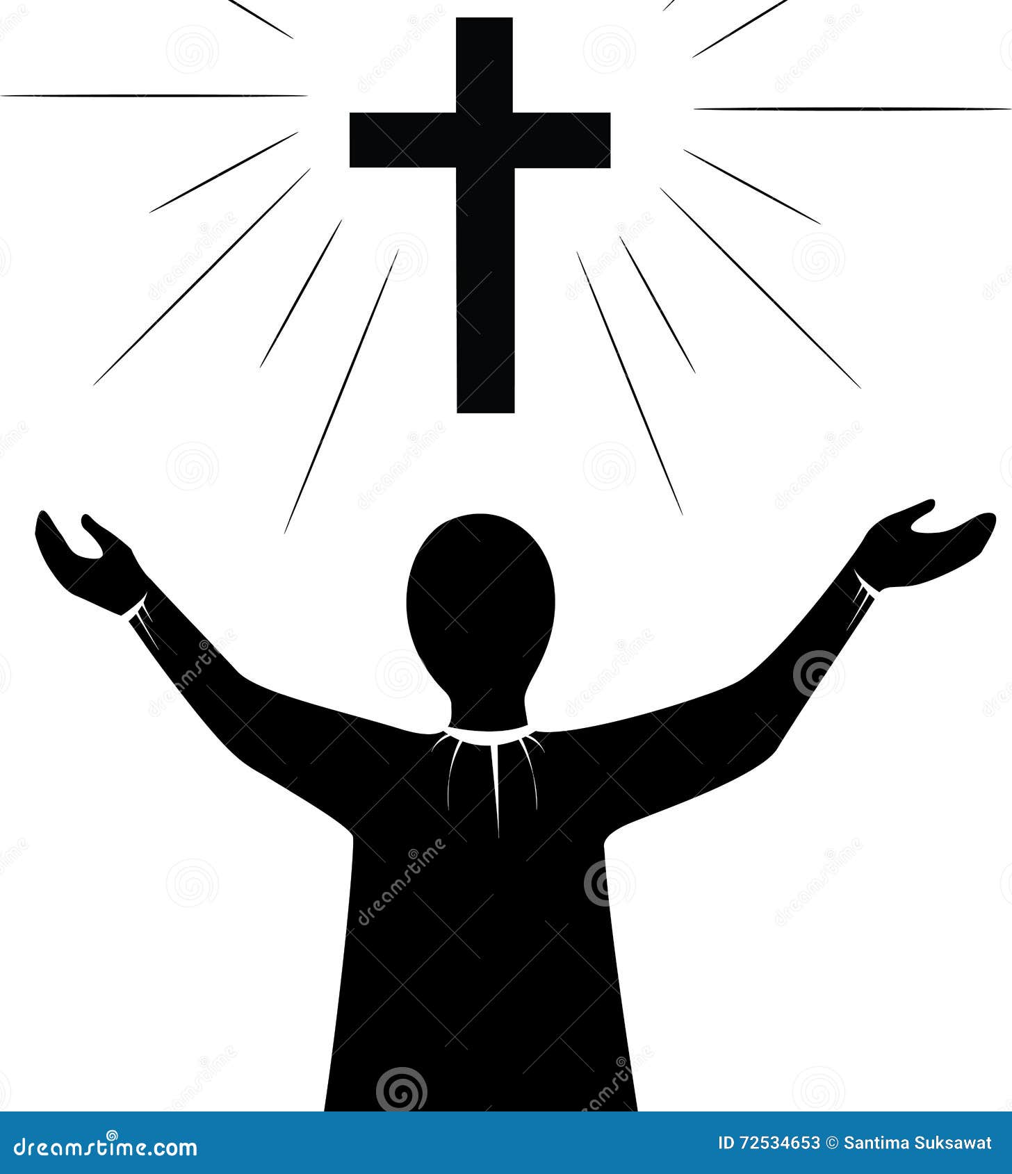 Pray To Jesus Christ Art Vector Stock Vector - Illustration of hope ...