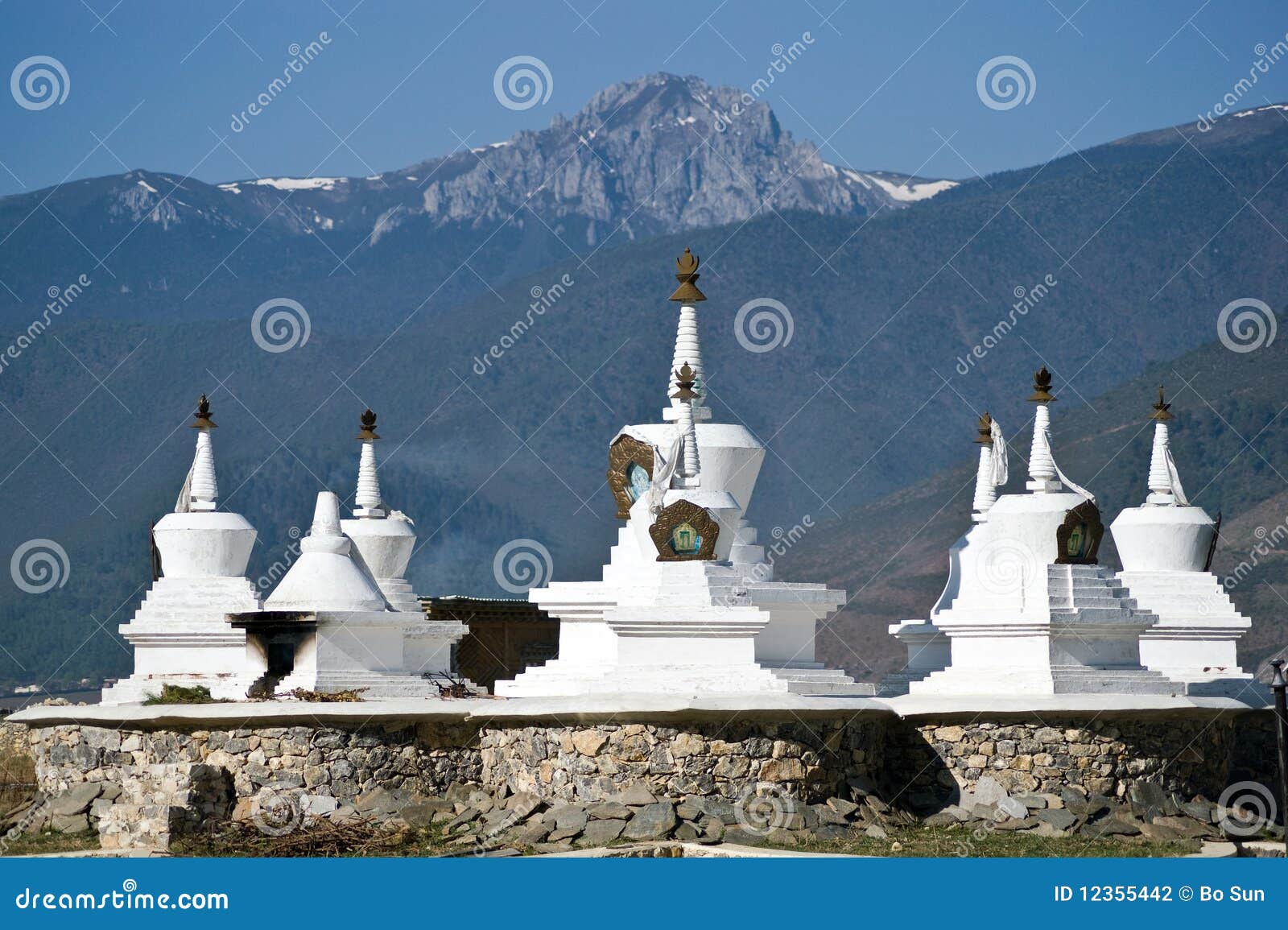 Pray tower stock photo. Image of tibet, pray, tower, mountain - 12355442