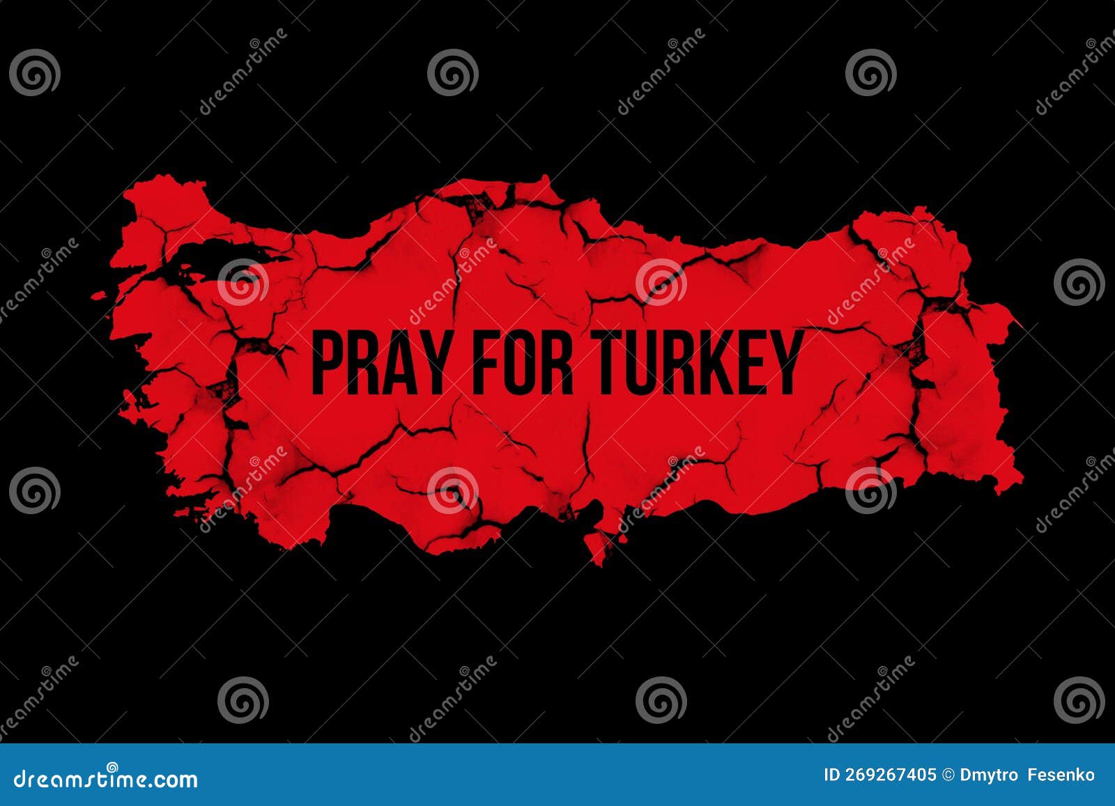 Pray For Turkey. One Continuous Line Drawing Of Poster Design With Flag ...