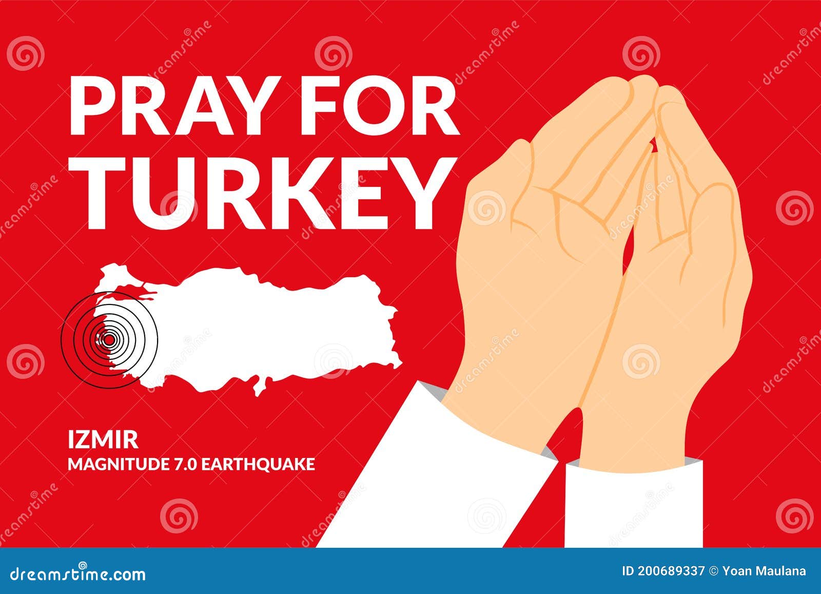 Pray for Turkey Campaign - Vector Flat Design Illustration Stock Vector ...