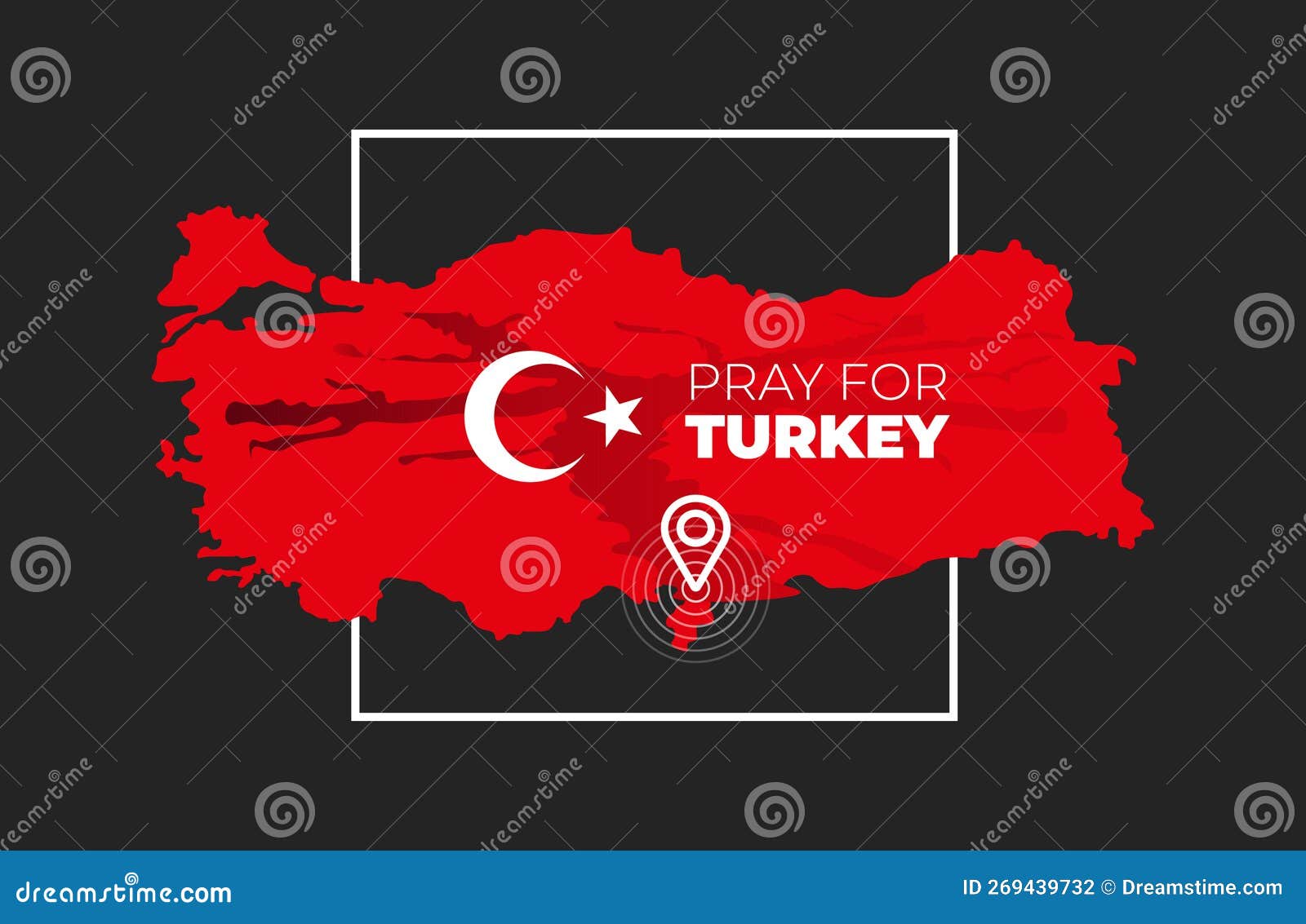 Pray for Turkey Vector Illustration of a Map of Turkey with the Text ...