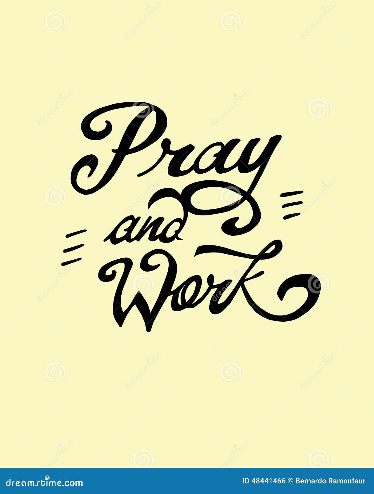 Pray And Work Stock Vector - Image: 48441466