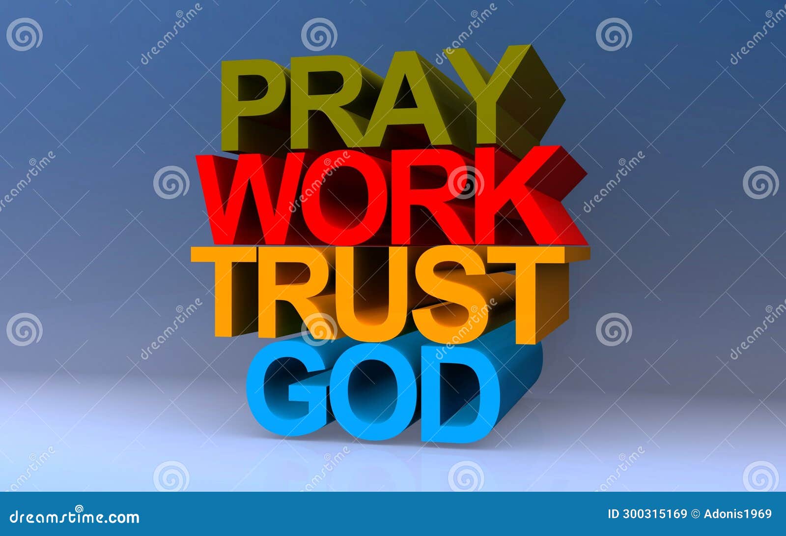 Pray Work Trust God on Blue Stock Illustration - Illustration of wisdom ...