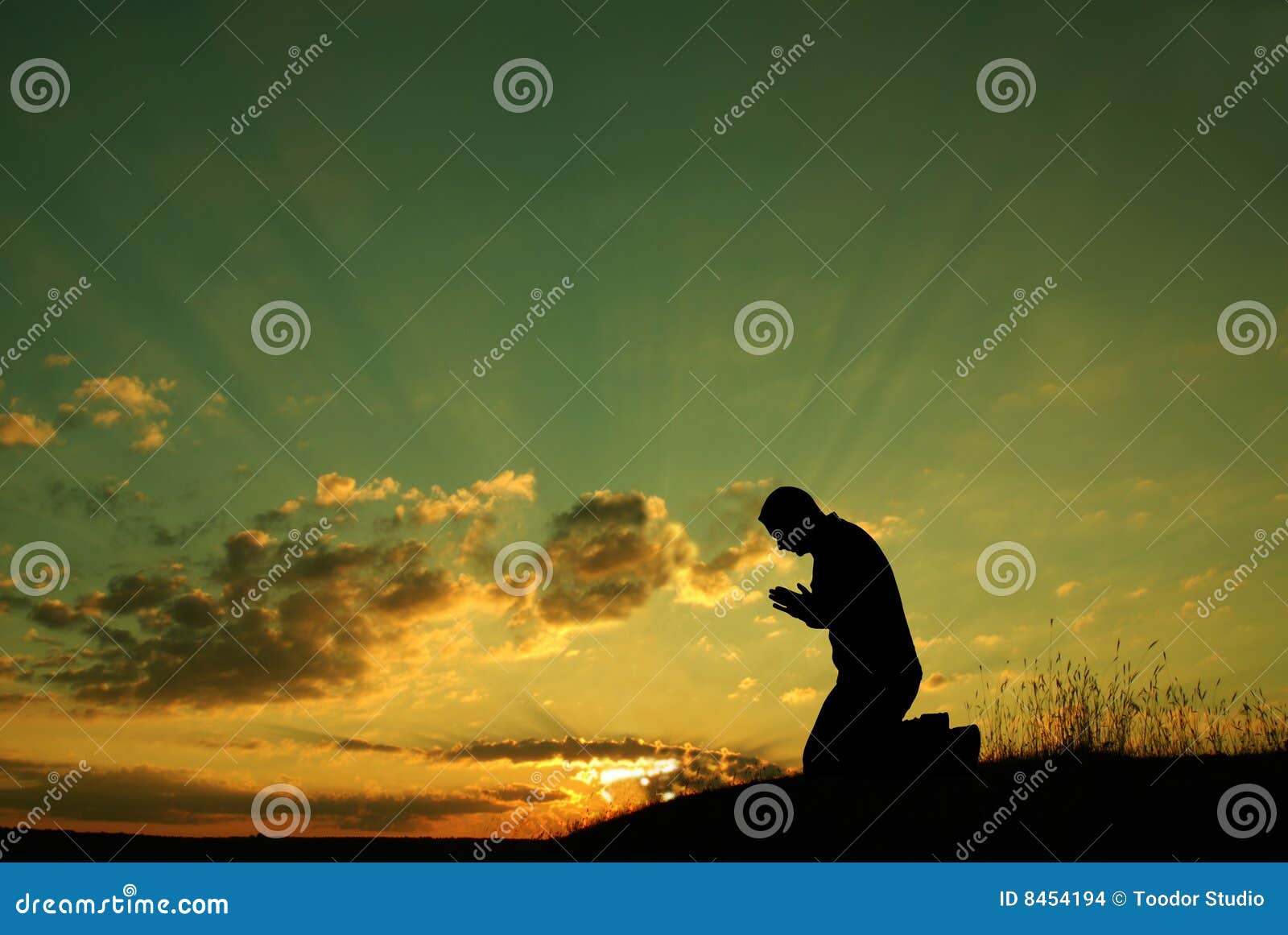 The prayer stock photo. Image of sunrise, thanking, horizon - 8454194