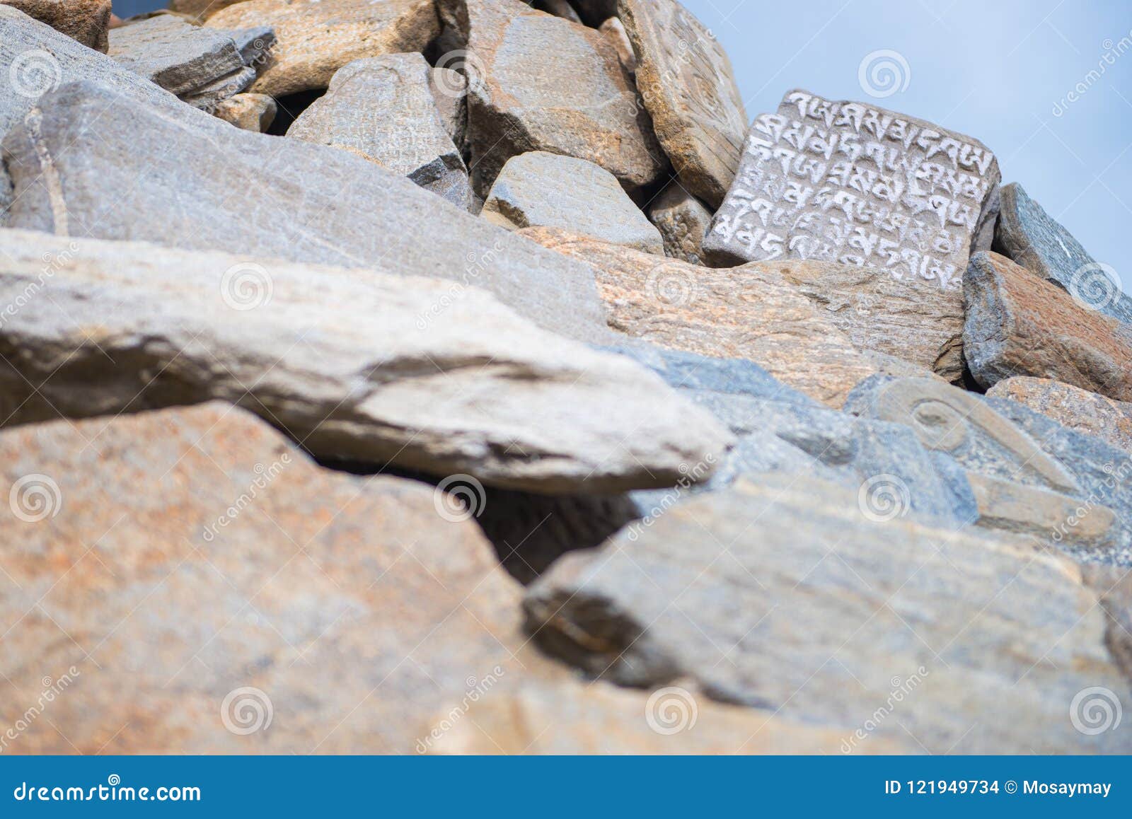Prayer Rock In The Himalaya In Nepal Showing A Nepali And German Flag ...