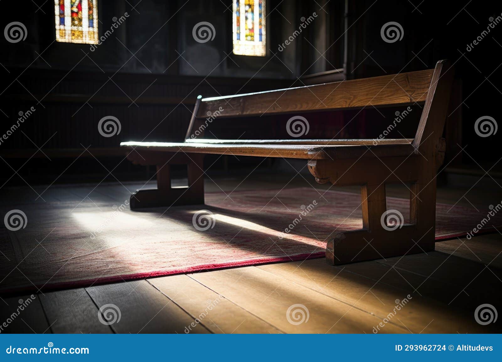 A Prayer Bench in an Empty Church Stock Photo - Image of worship ...