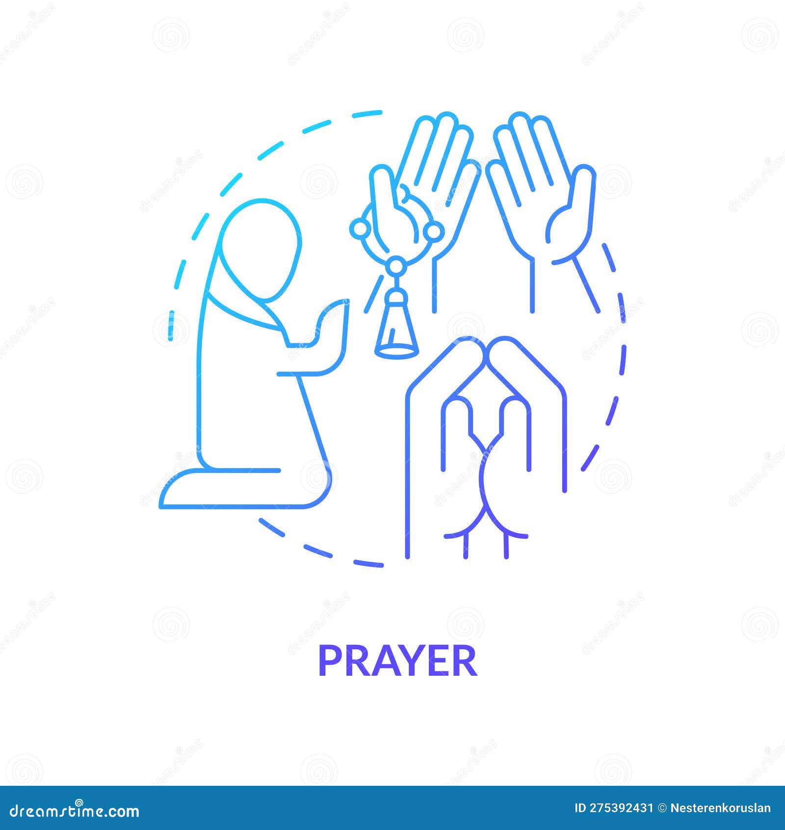 Prayer Blue Gradient Concept Icon Stock Vector - Illustration of ...