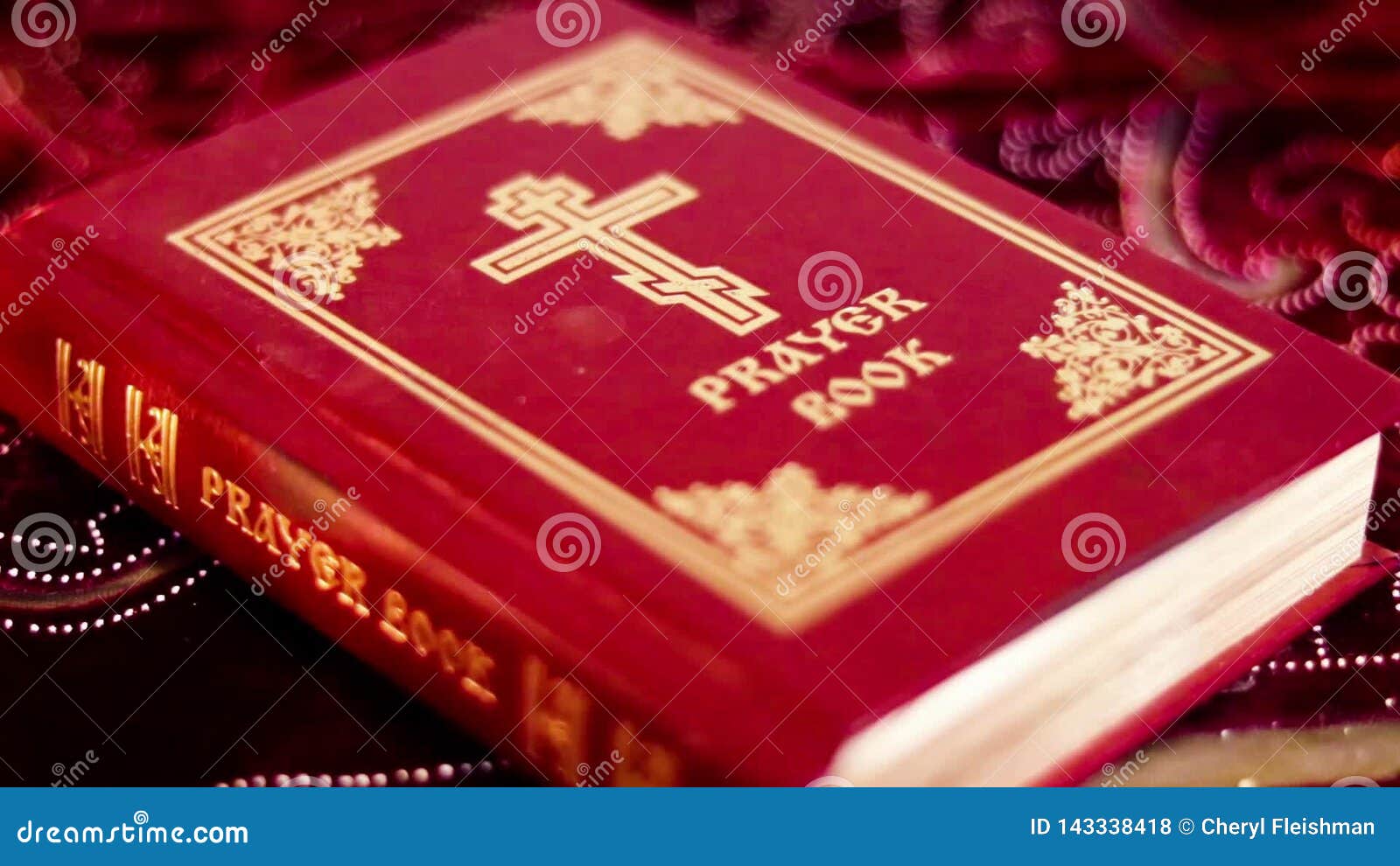 Prayer Book with Orthodox Cross on Table with Soft Flickering ...
