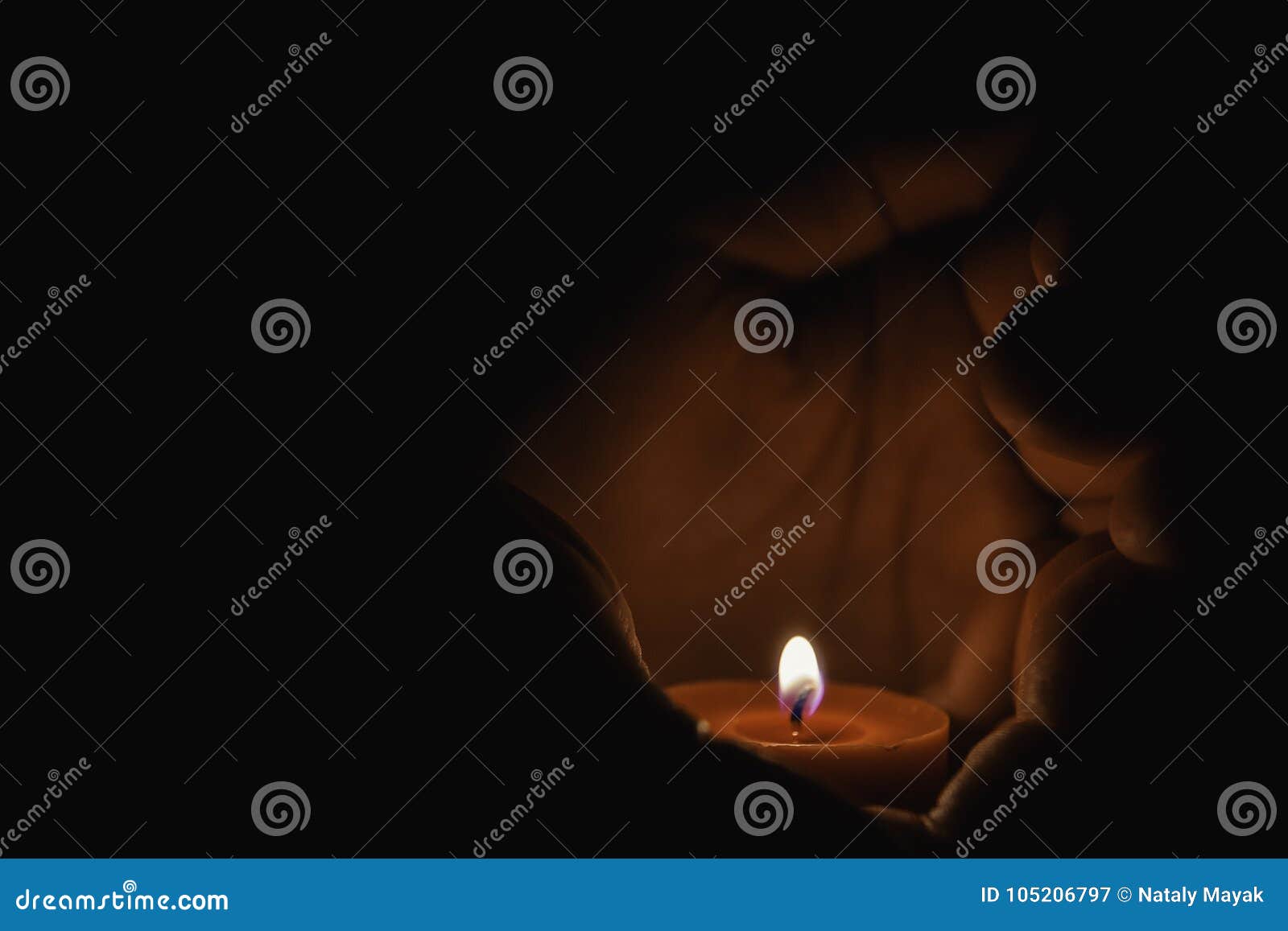 Prayer - candle in hands stock image. Image of love - 105206797