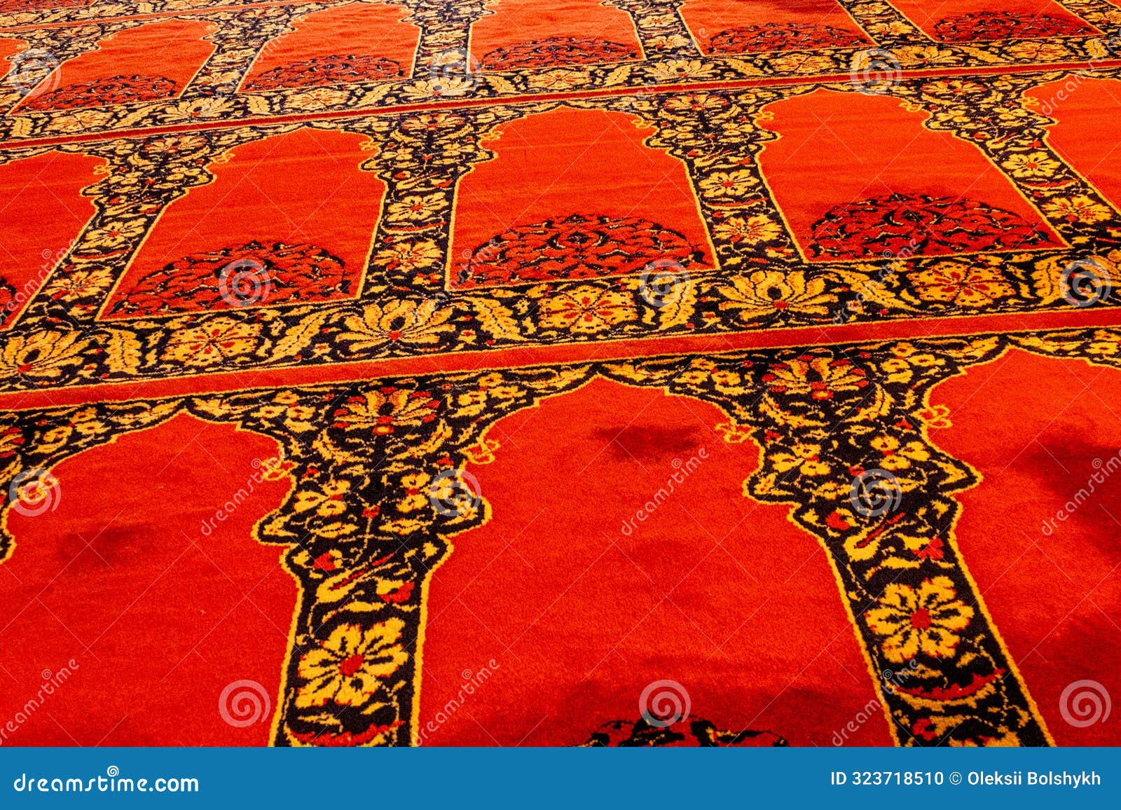 Prayer carpet in a mosque stock photo. Image of poster - 323718510