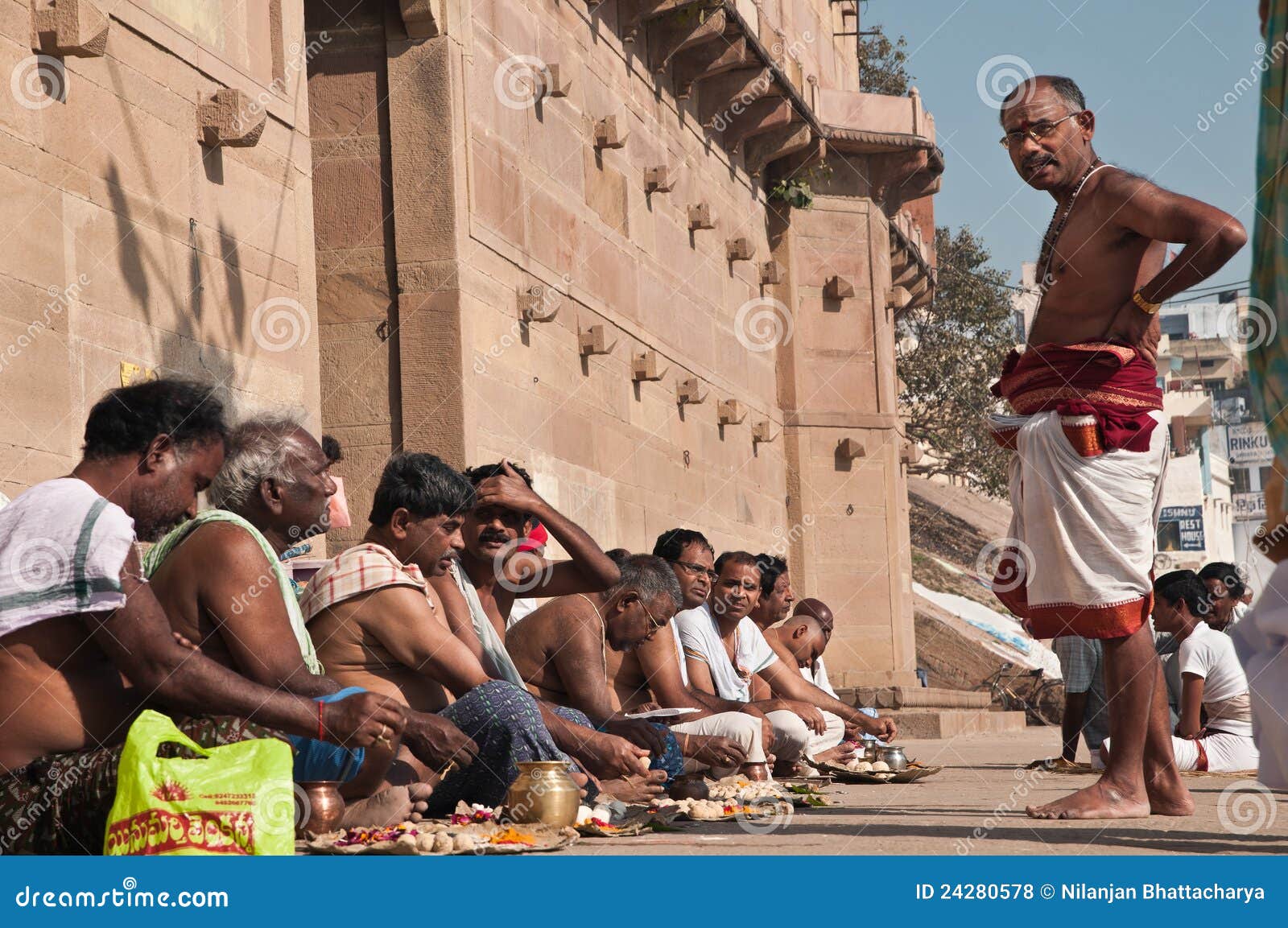 Prayer Ceremony in Varanasi Editorial Stock Photo - Image of peaceful ...