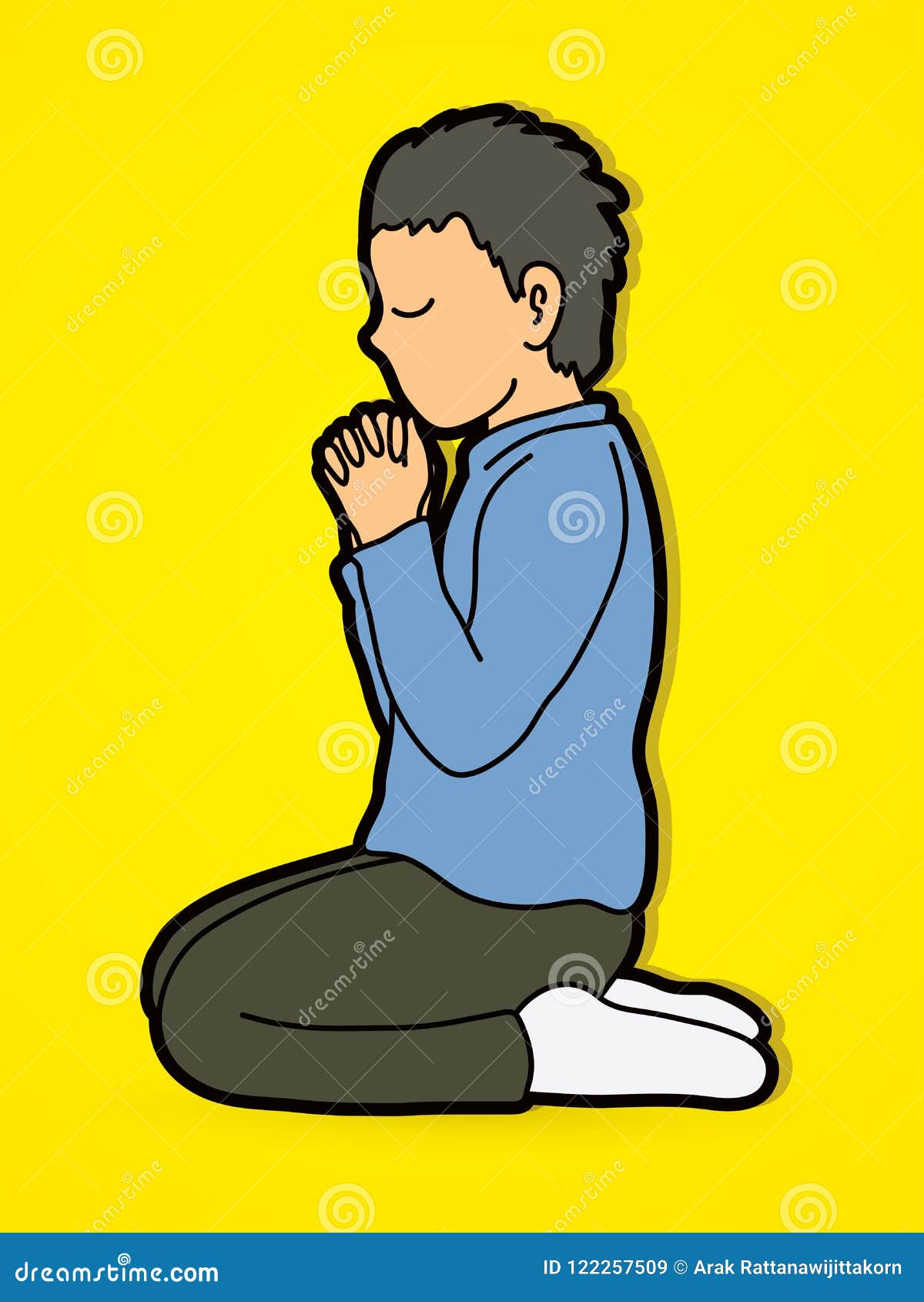 Prayer, Christian Praying Action Stock Vector - Illustration of ...