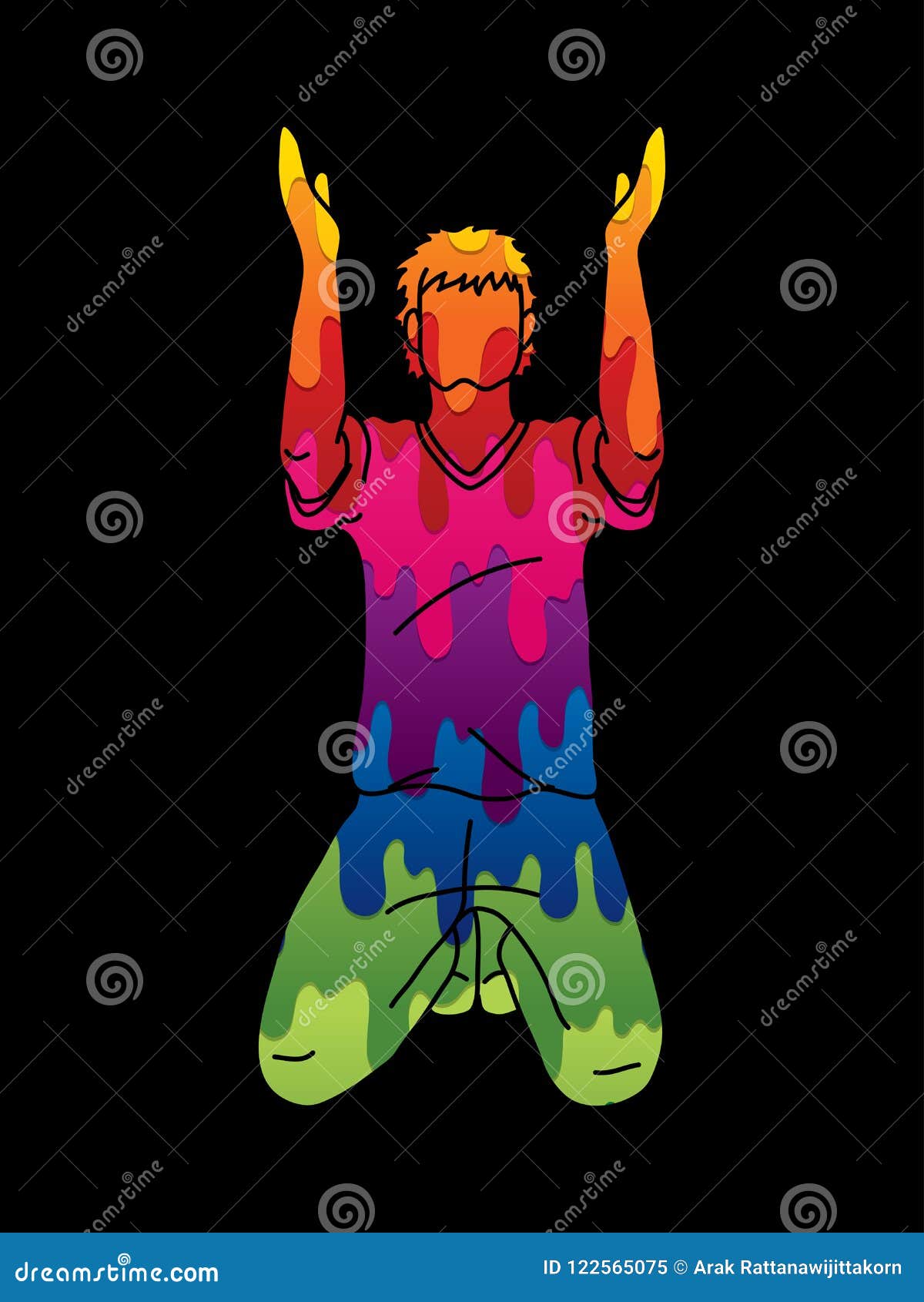 Prayer, Christian Praying Cartoon Graphic Vector Stock Vector ...