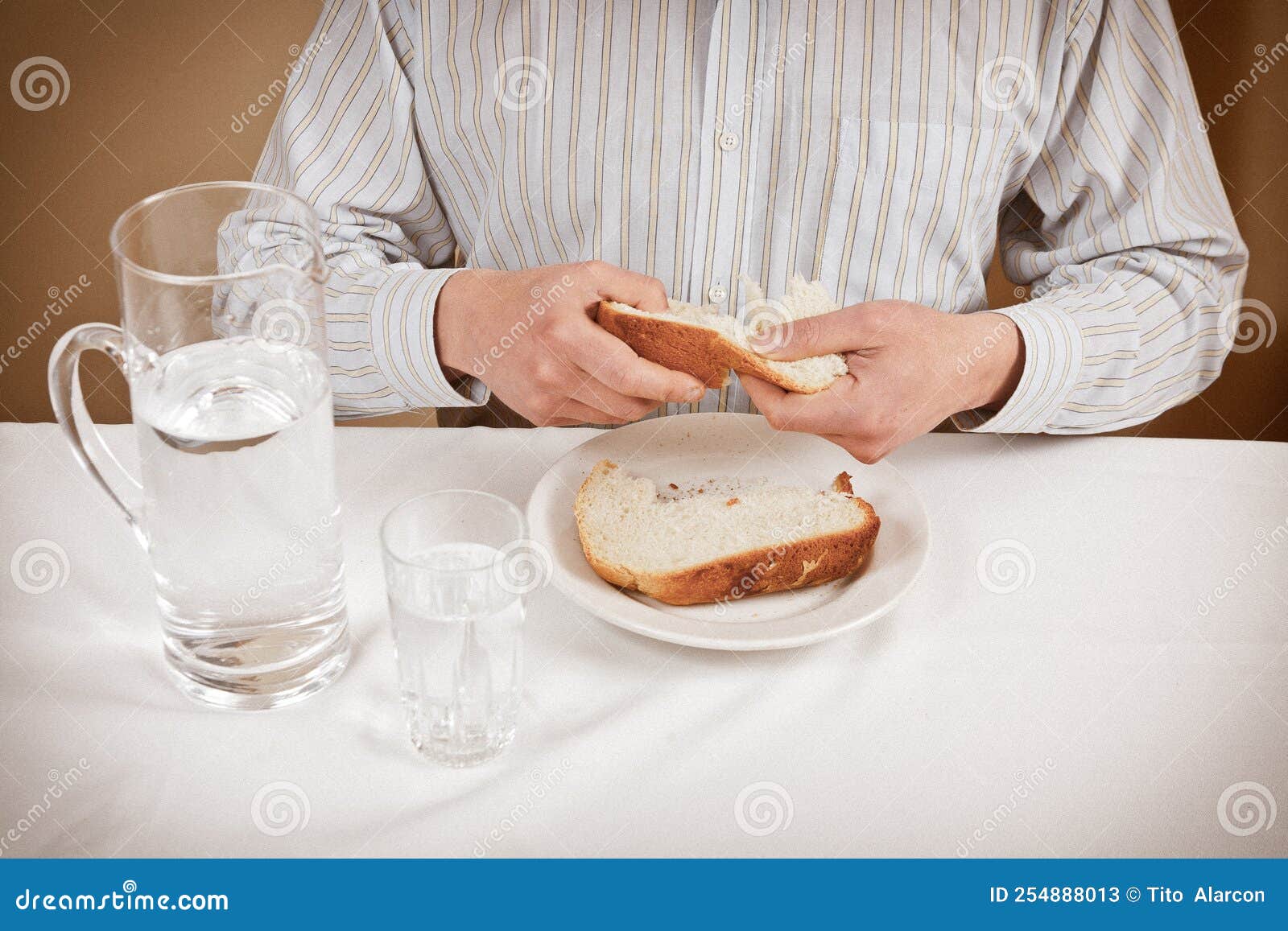 Prayer and Fasting Bread and Water Stock Image - Image of bread, prayer ...