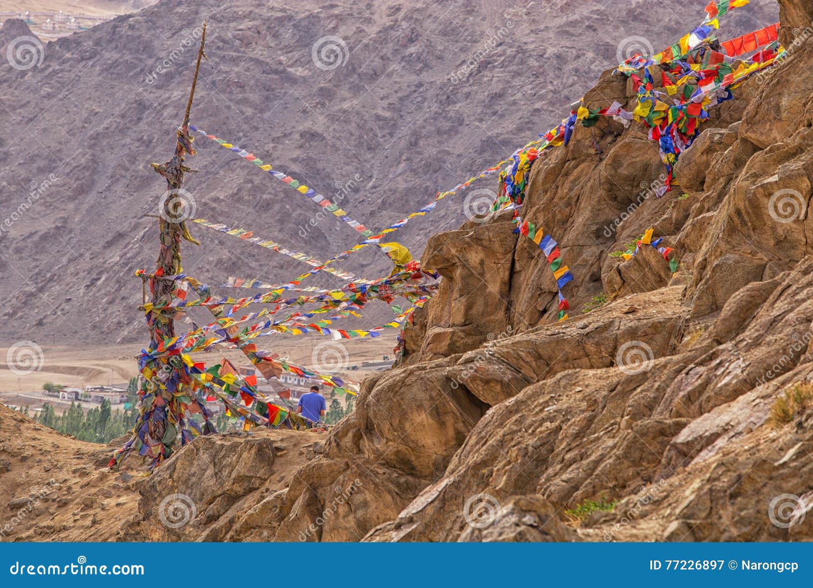 Prayer Flag in Monastery at Leh Stock Image - Image of scenery, arid ...