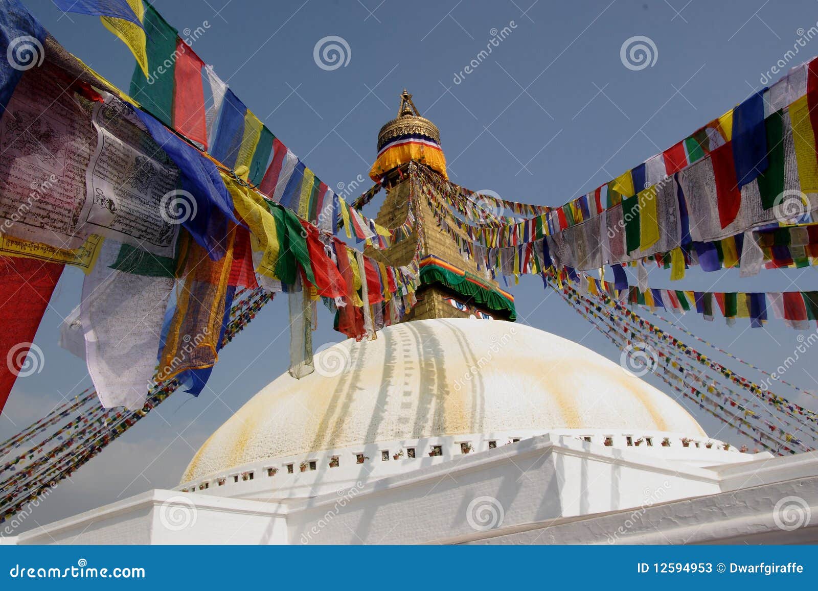 Prayer Flags at a Buddhist Temple Stock Image - Image of tibet ...