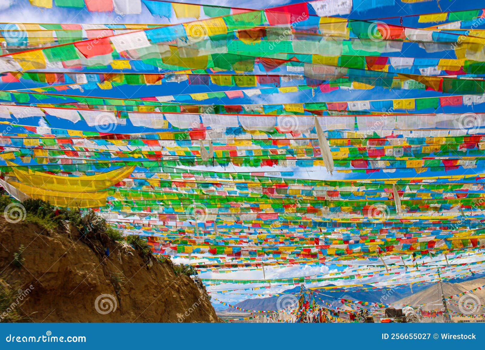 Prayer Flags Hanging Outdoors Stock Image - Image of prayer, hanging ...