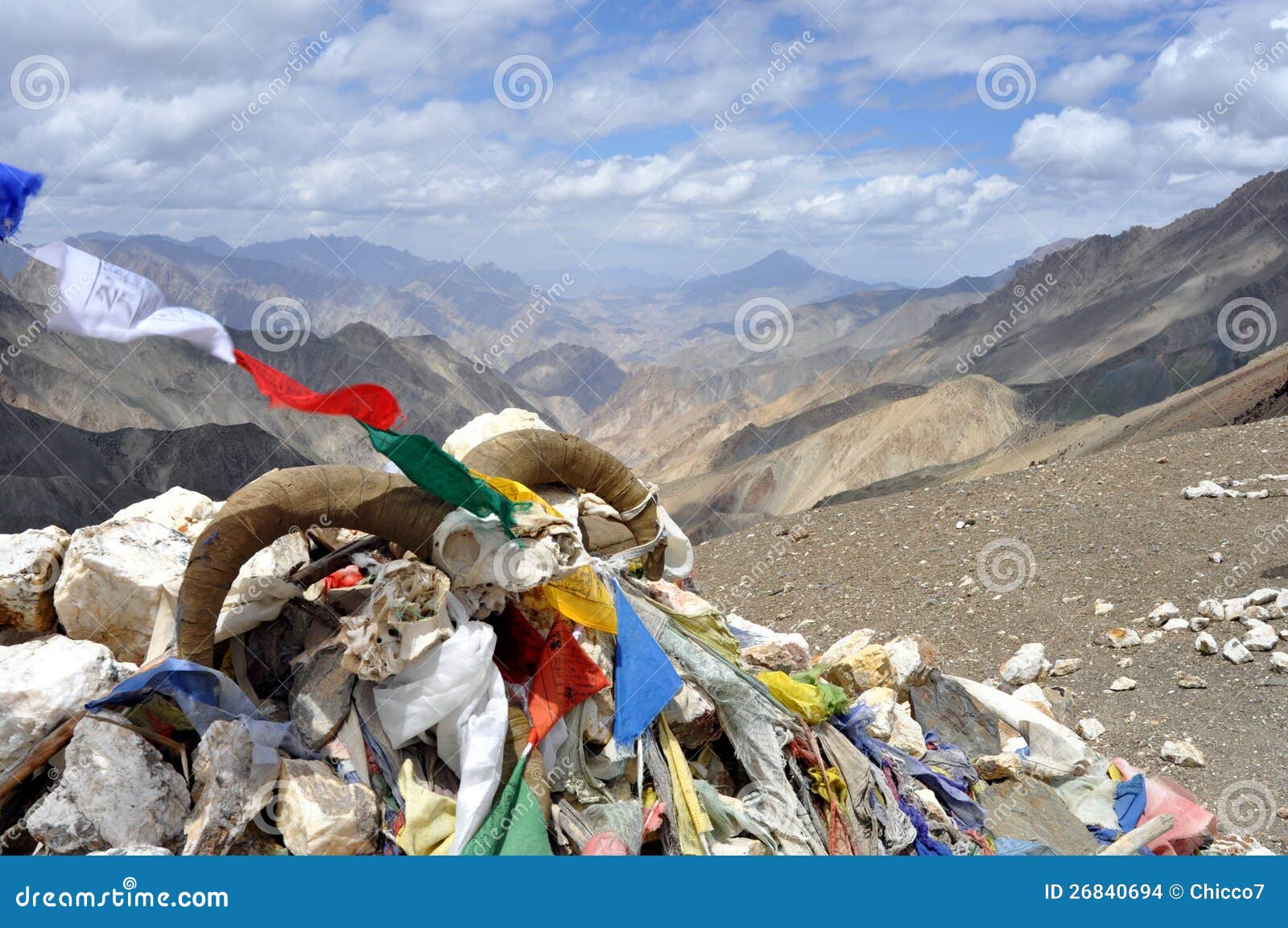 Prayer Flags with Himalaya in the Background Stock Photo - Image of ...