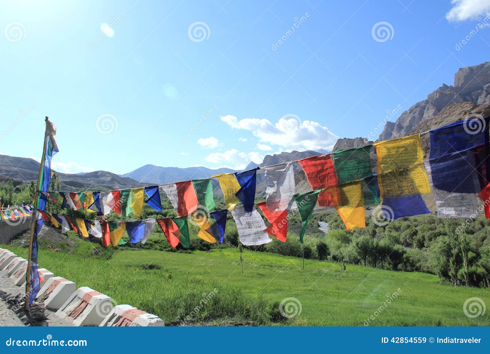 Prayer flags in Ladakh. stock image. Image of wind, ladakh - 42854559