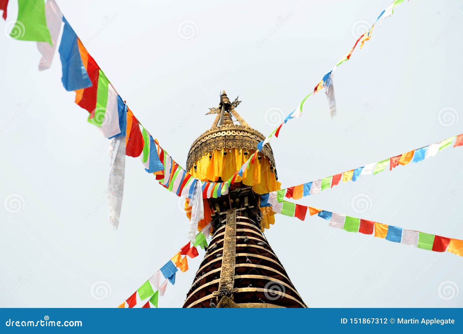 Prayer Flags on Stupa in Kathmandu Stock Photo - Image of buddhism ...