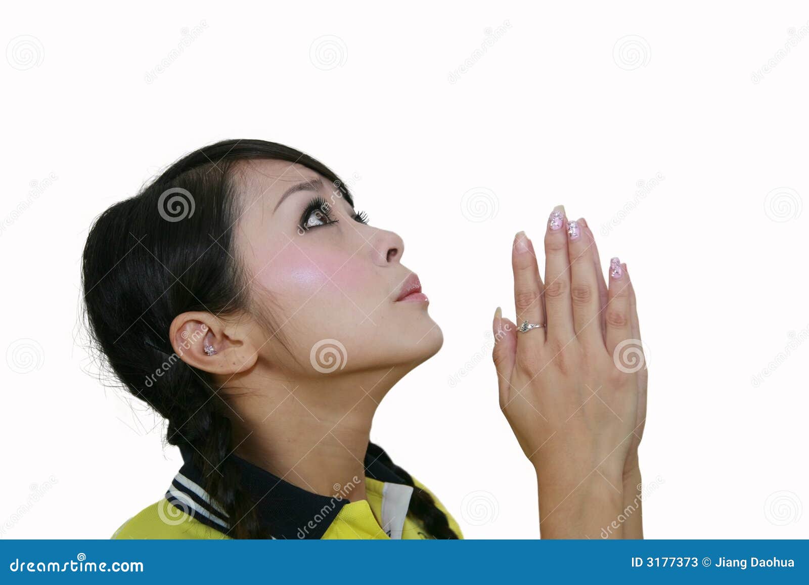 Prayer girl stock image. Image of emotion, face, sunny - 3177373