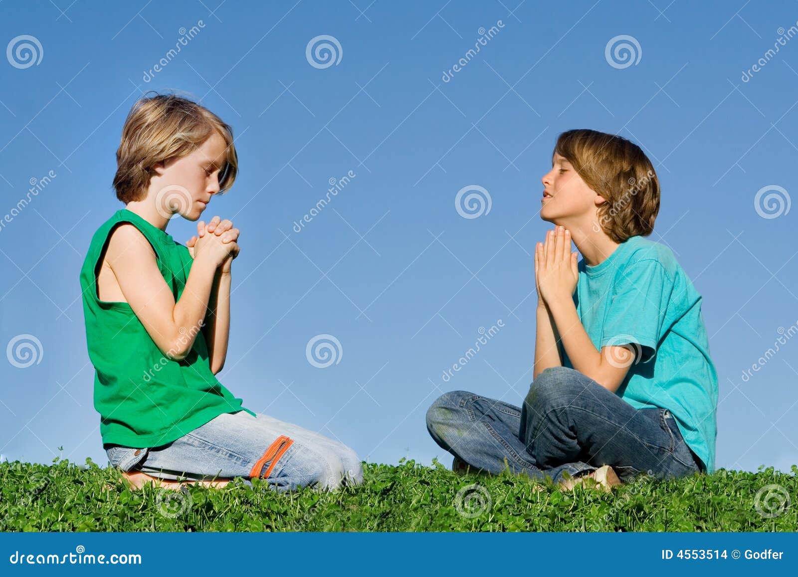 Prayer Group Children Praying Stock Photo - Image of space, person: 4553514