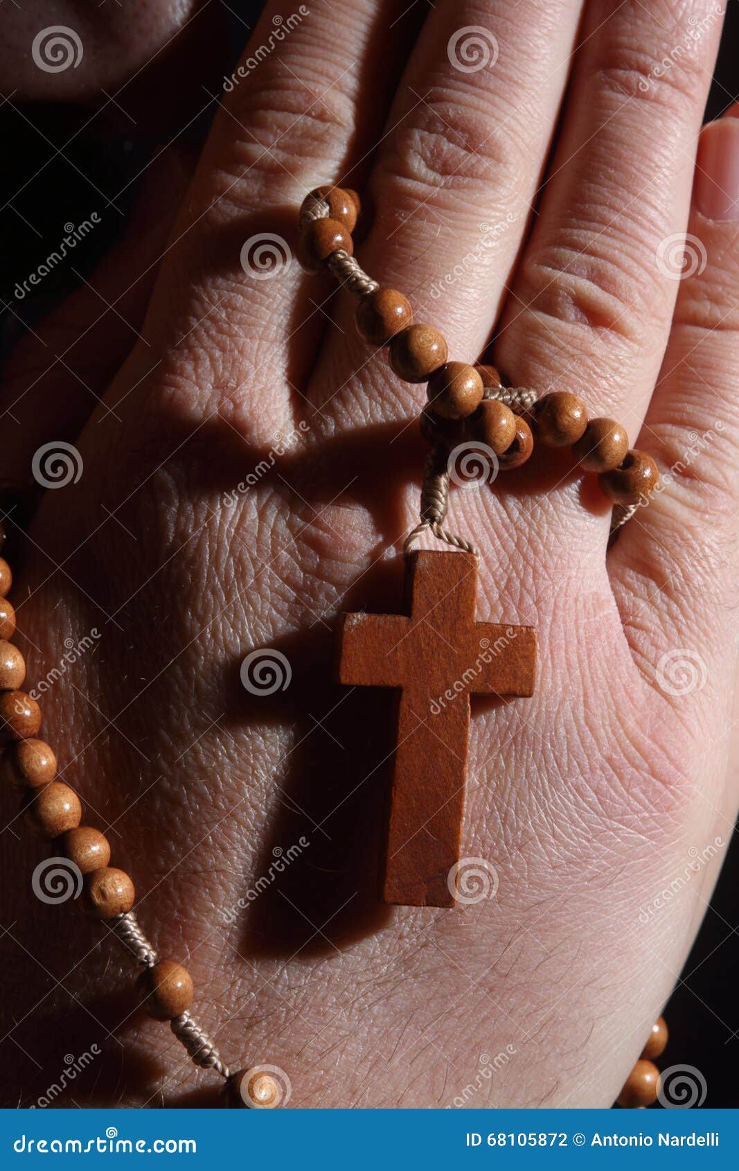 Prayer hands stock photo. Image of pray, meditation, crucifix - 68105872