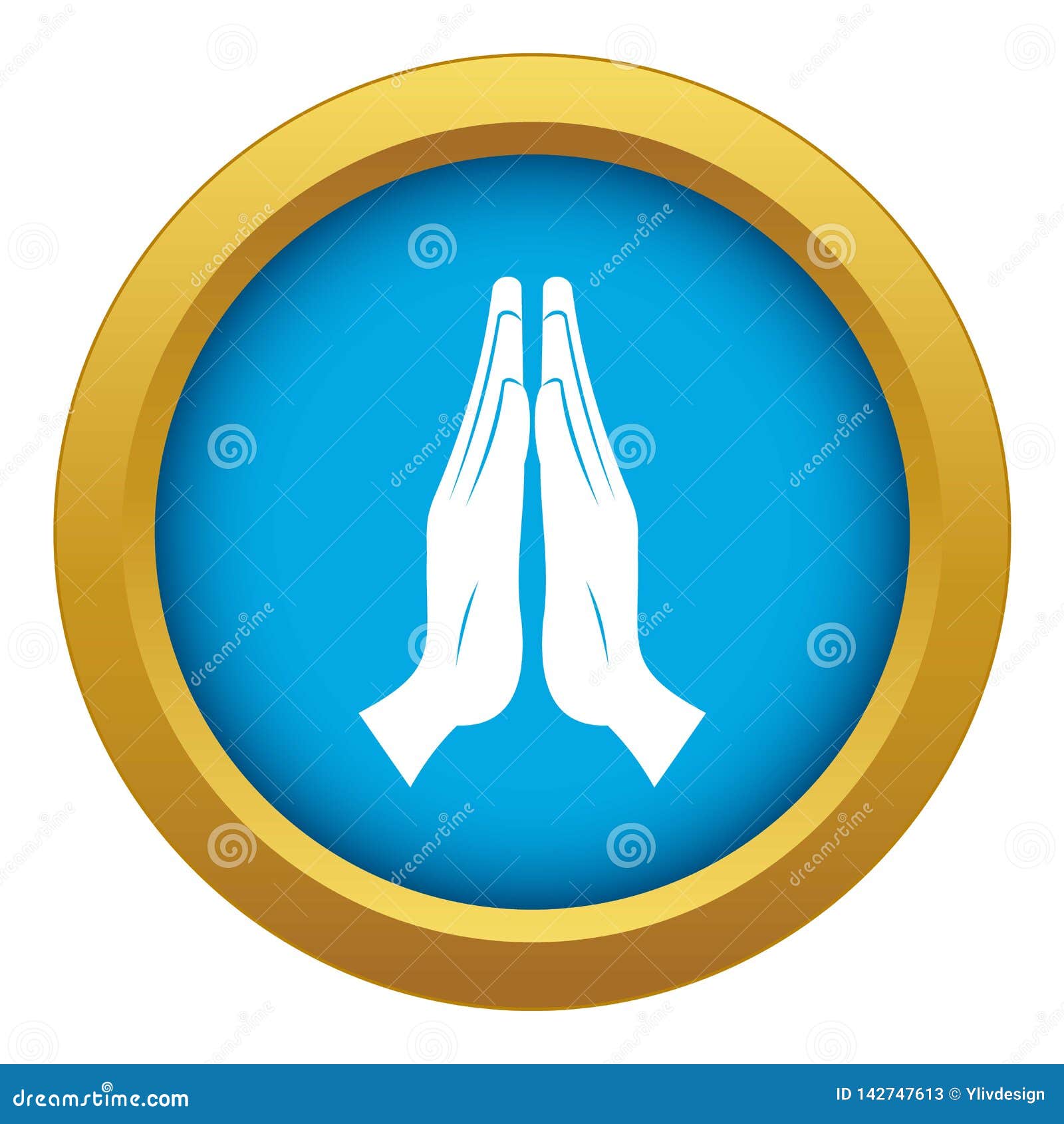 Prayer Icon Blue Vector Isolated Stock Vector - Illustration of pray ...