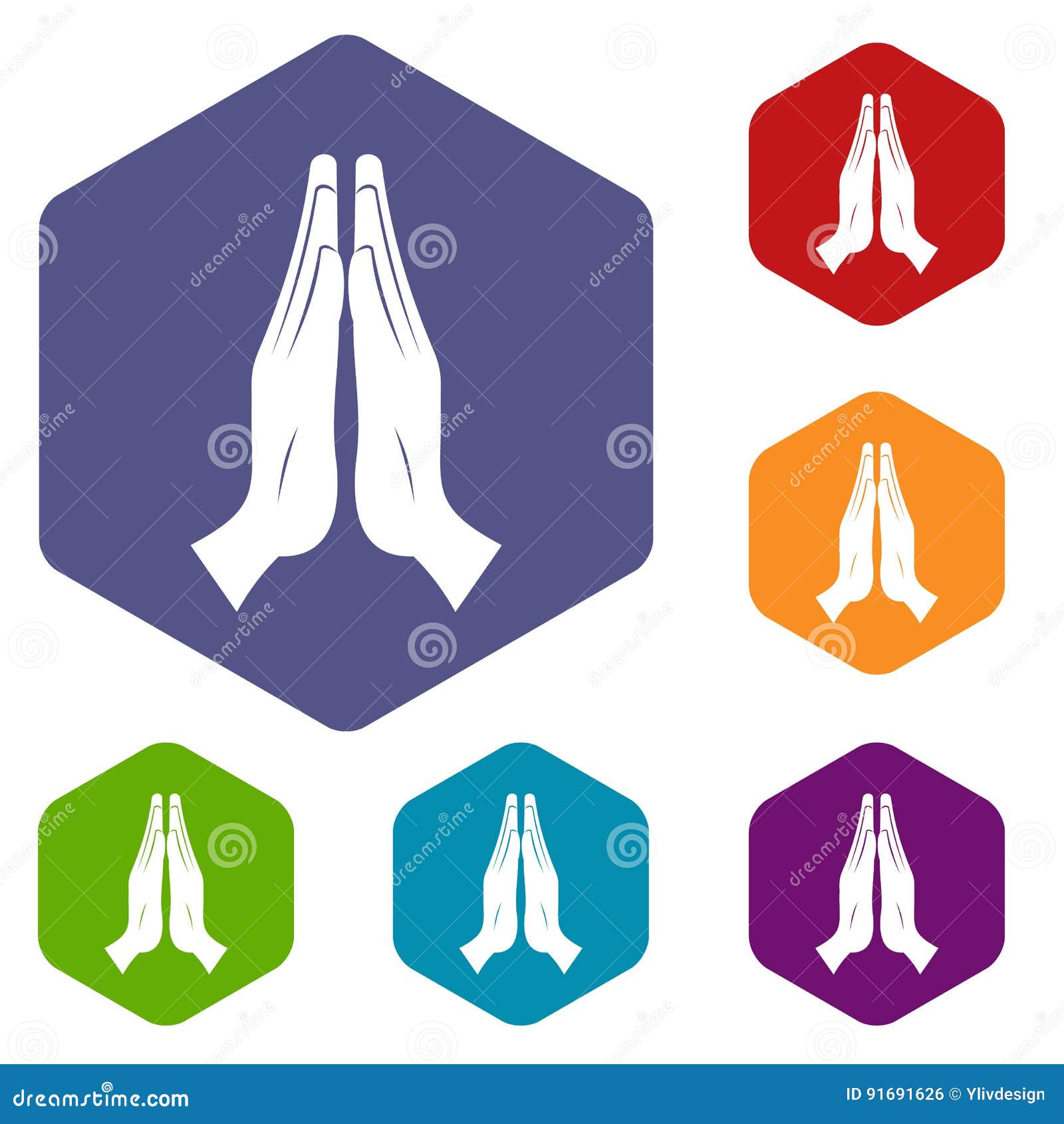 Prayer Icons 9 Set Cartoon Vector | CartoonDealer.com #96154955