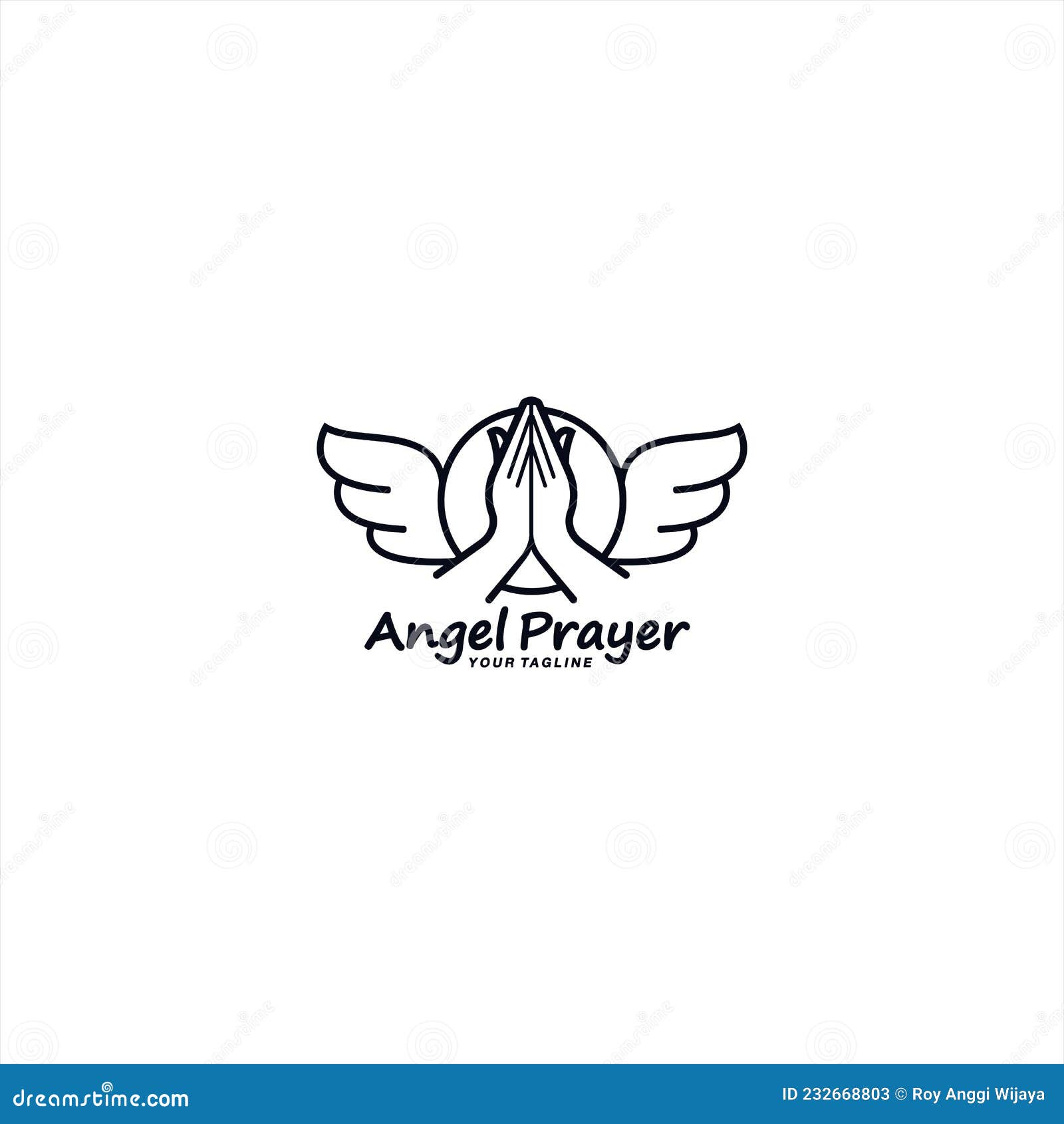 Prayer Logo Design Template Idea Stock Vector - Illustration of feather ...