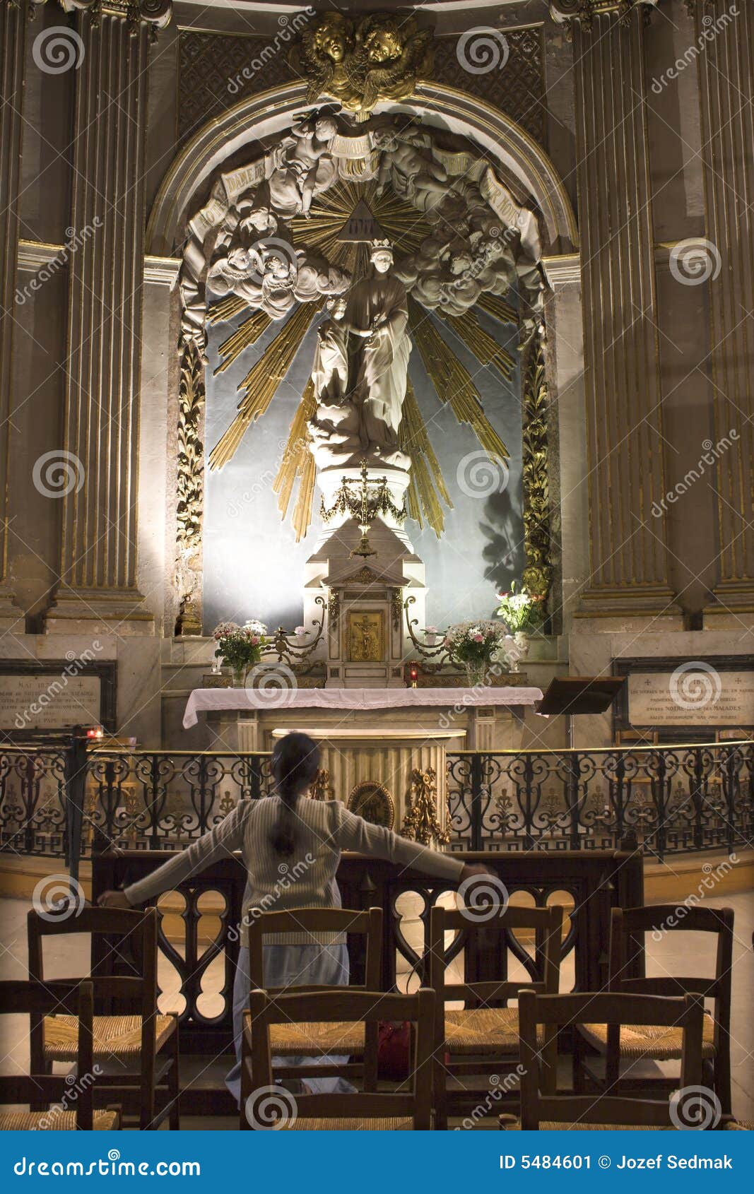 Prayer for Mary from Paris Gothic Church Stock Image - Image of france ...