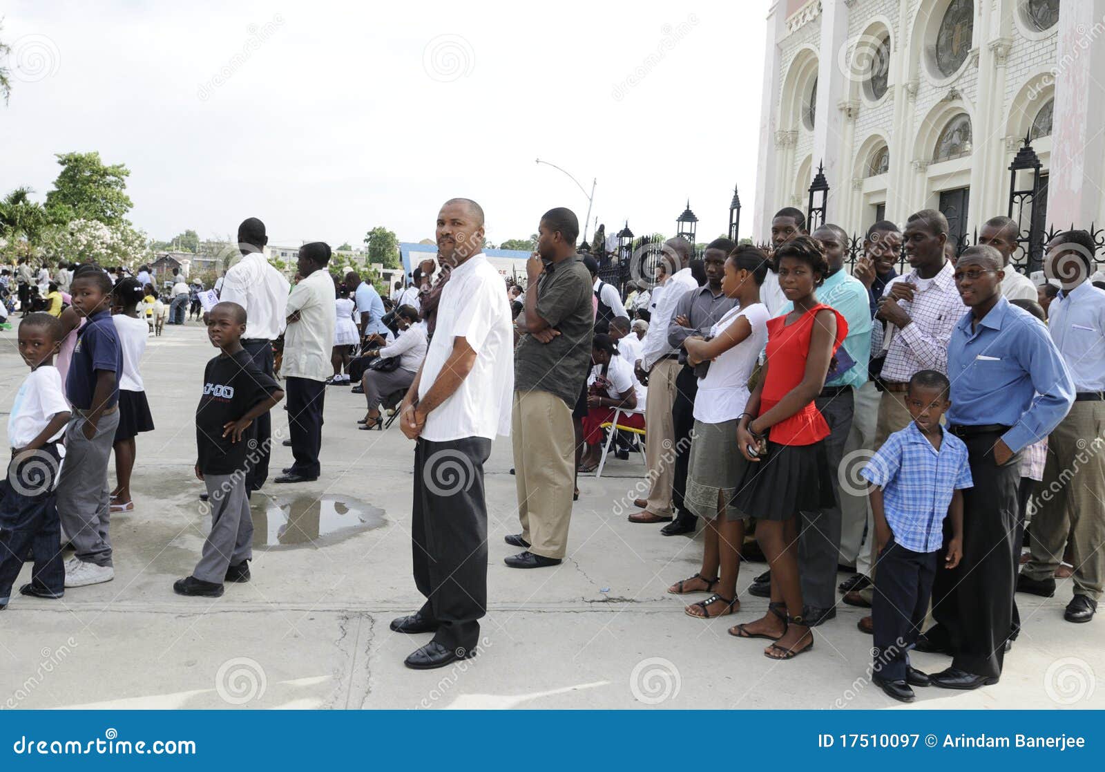 Prayer outside a church. editorial photography. Image of haiti - 17510097